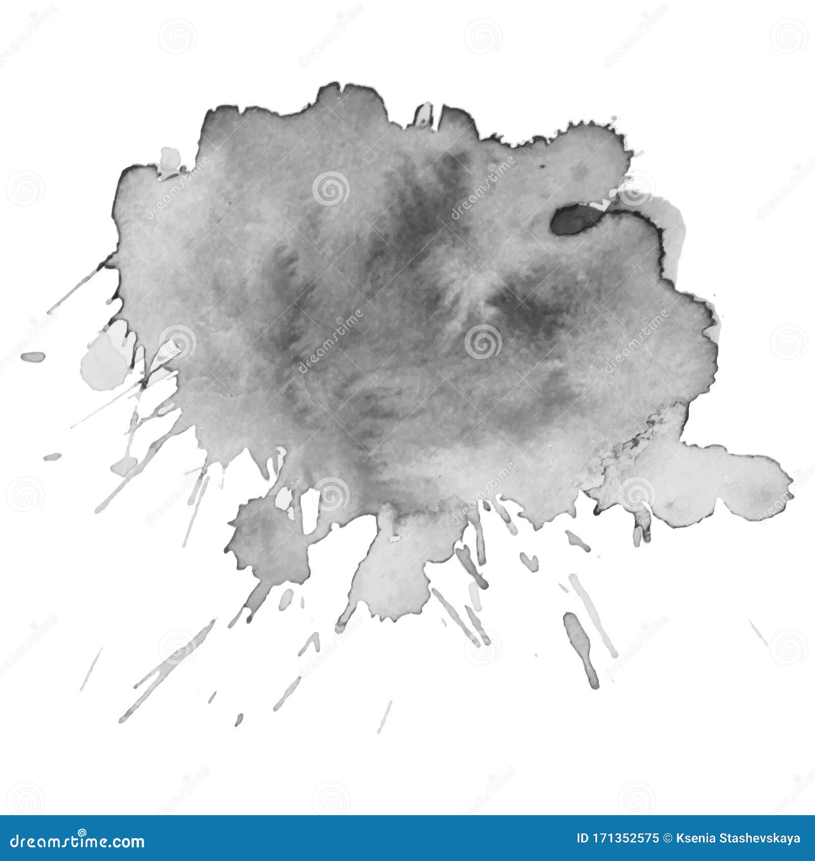 Grayscale Abstract Watercolor Background for Your Design. Stock Vector ...