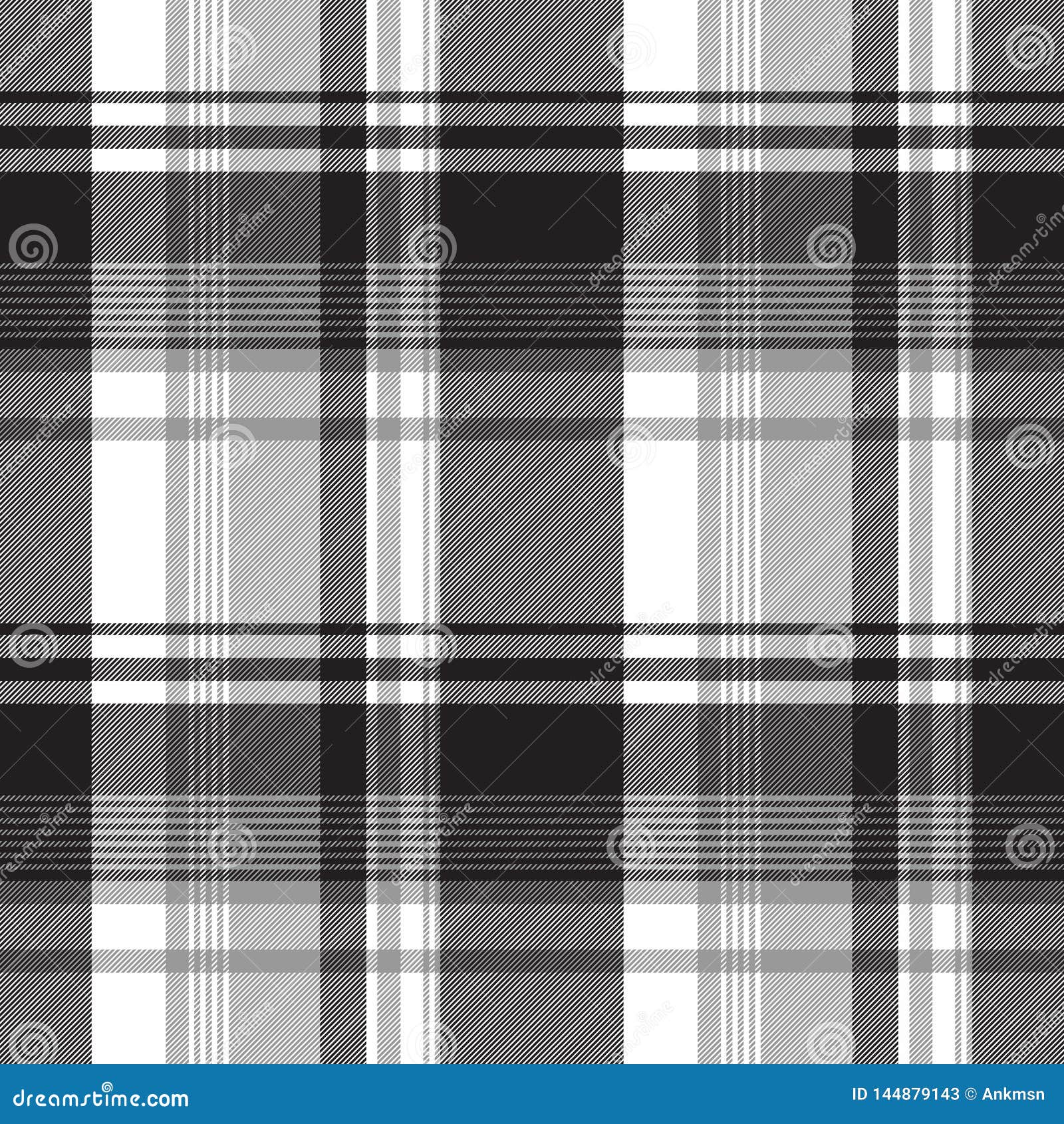 Grayscale Black White Check Plaid Seamless Pattern Stock Vector ...