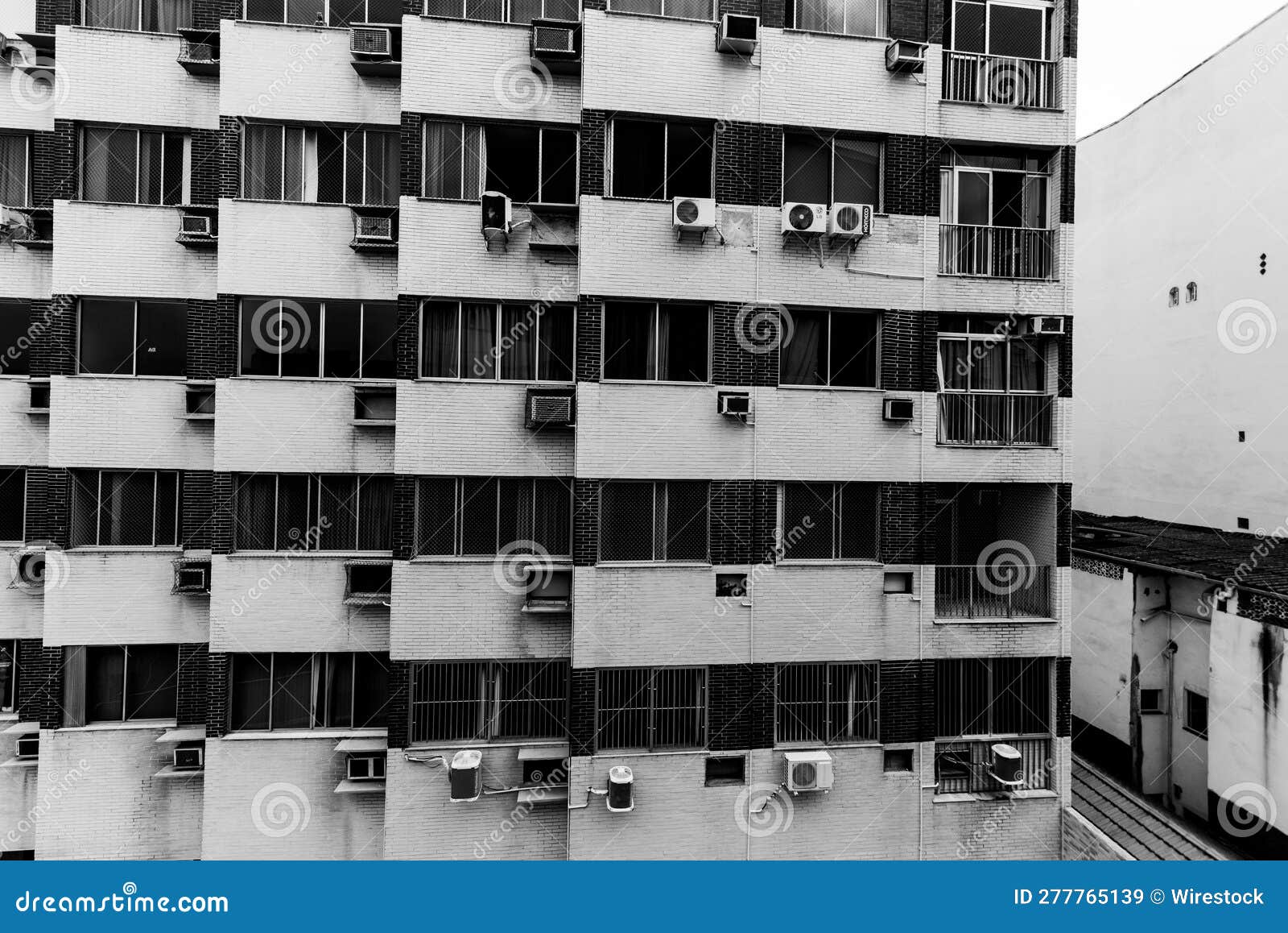 Pattern From The Windows Of A New Multi-storey Building. Window In ...