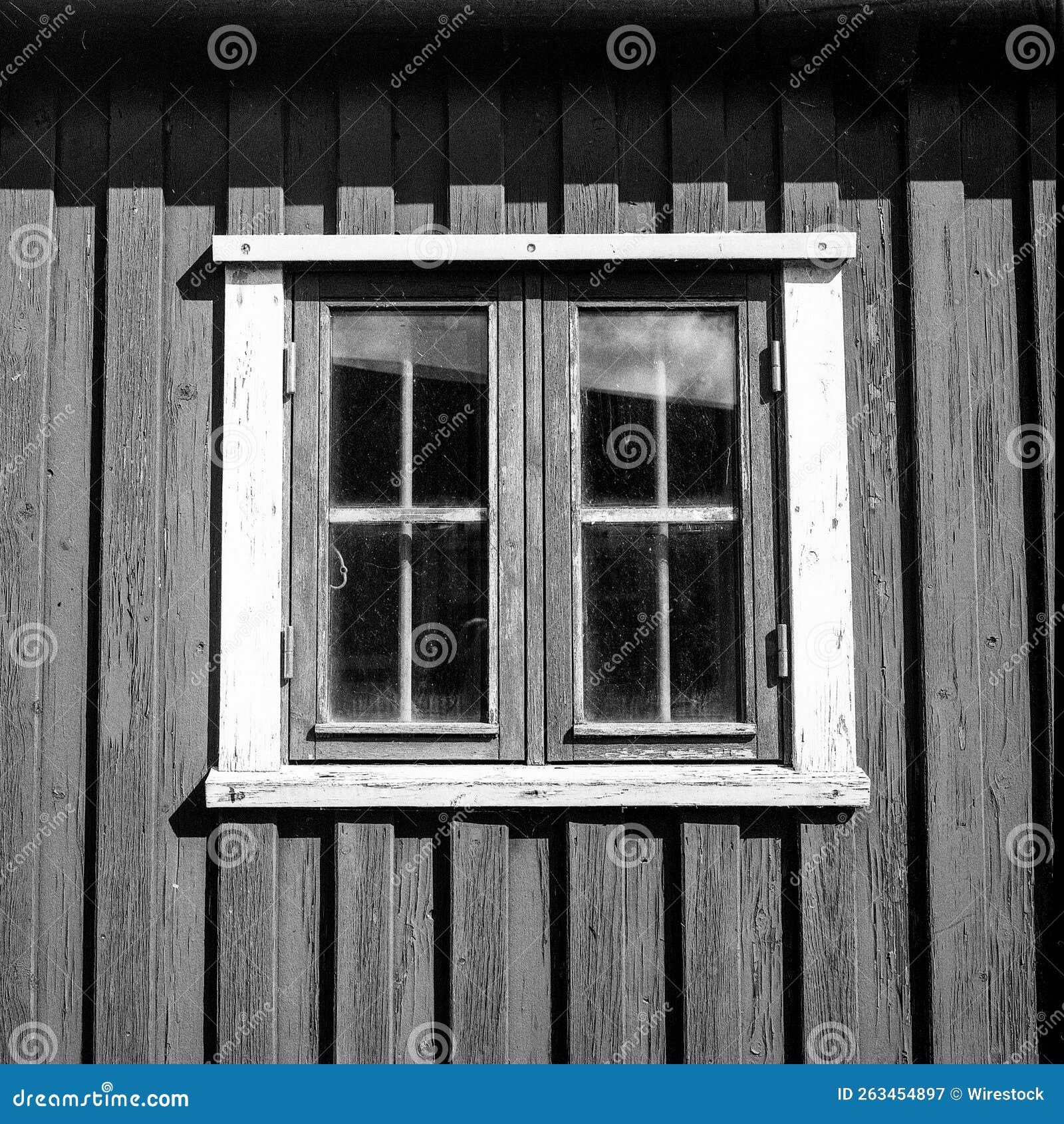Grayscale of a Building Window in Dragor Harbour Stock Image - Image of ...