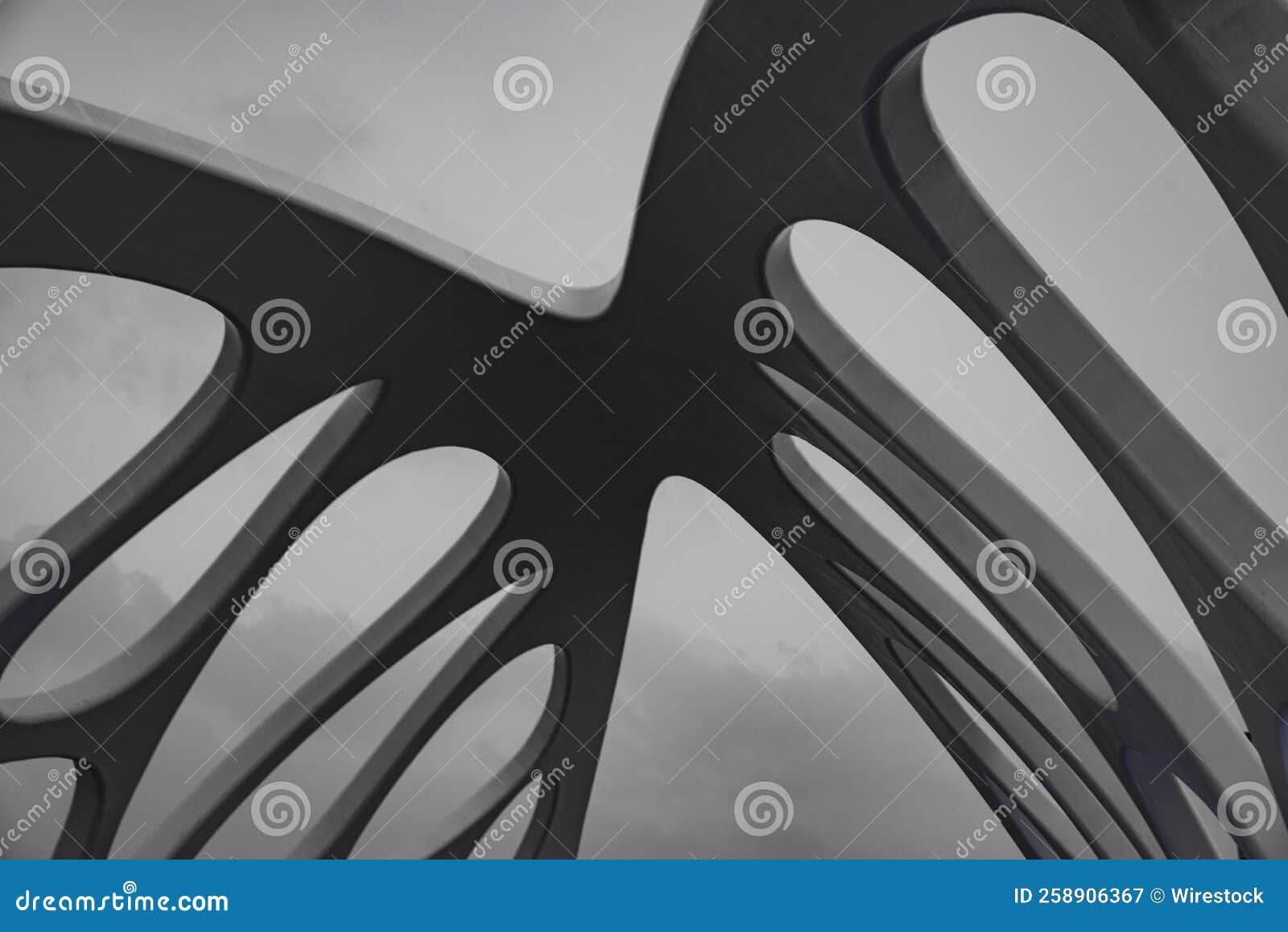 Grayscale Closeup of Modern Structure with Abstract Holes Stock Image ...