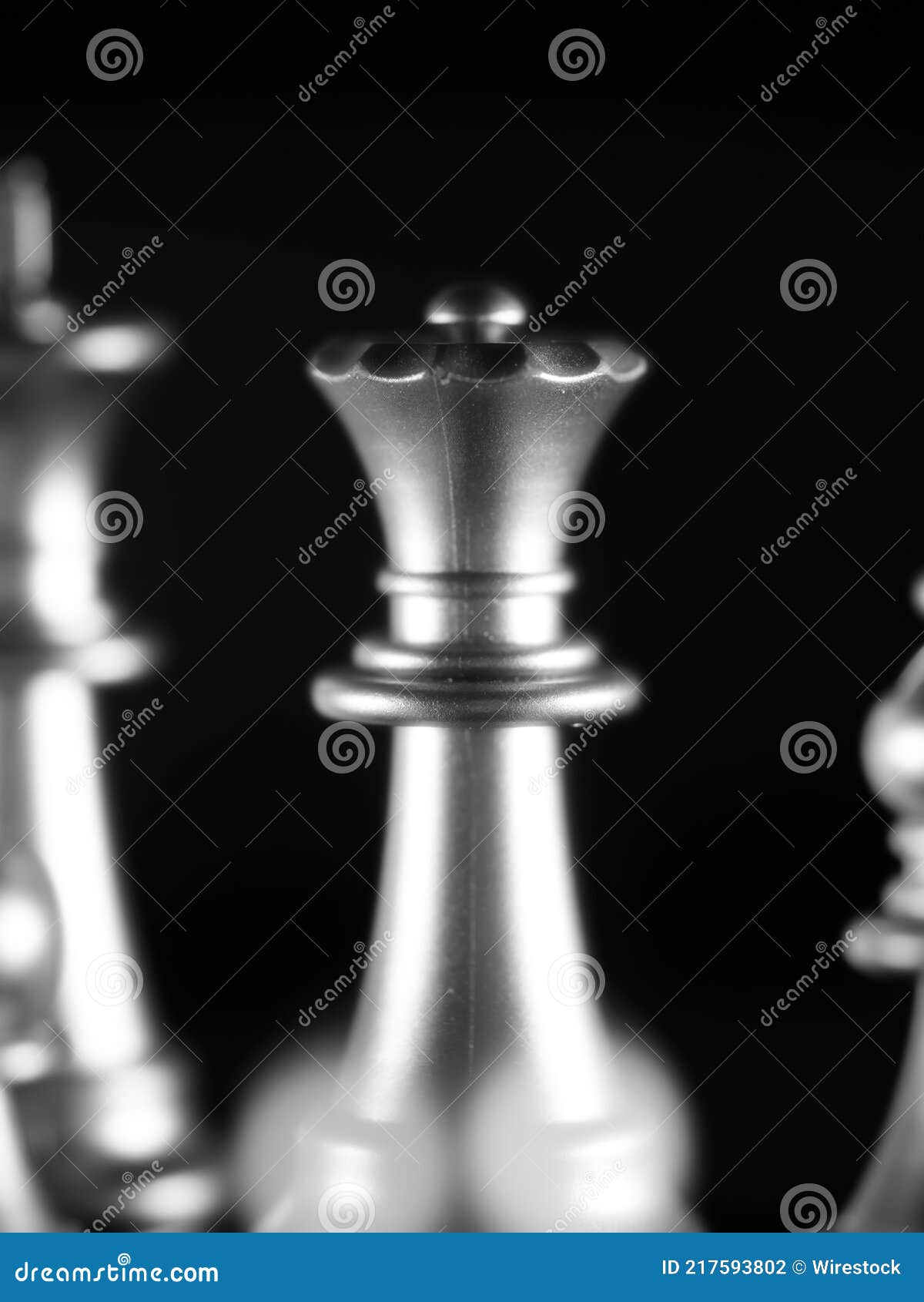 Grayscale Closeup Shot of Chess Figures Stock Photo - Image of success ...