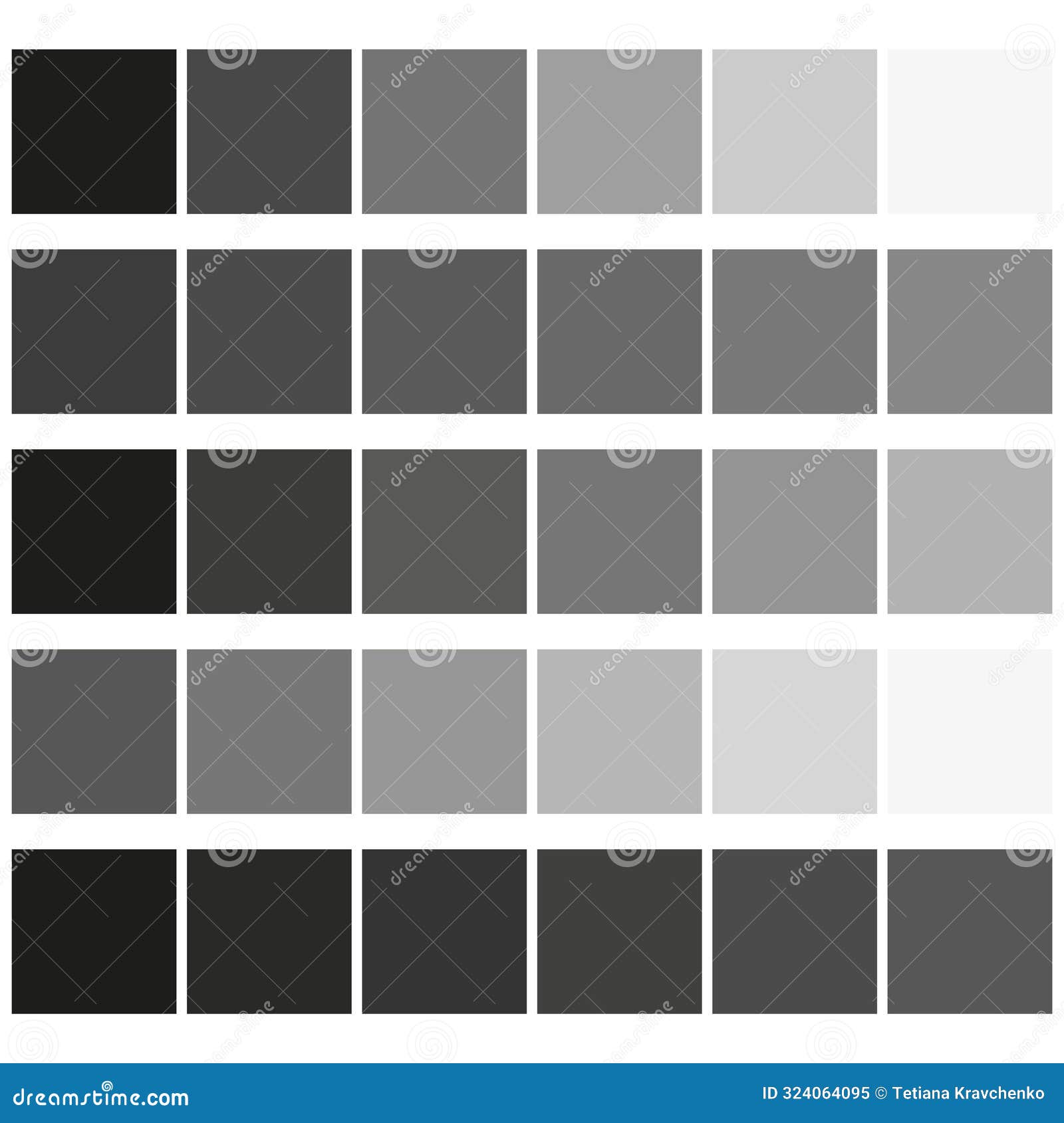 Grayscale Color Palette. Gradient Shades Grid. Black To White Transition. Vector Illustration ...