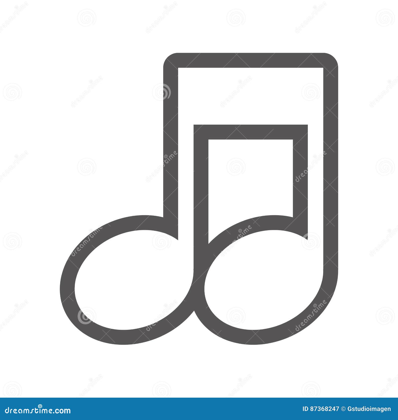 Grayscale Contour with Musical Note Close Up Stock Vector ...