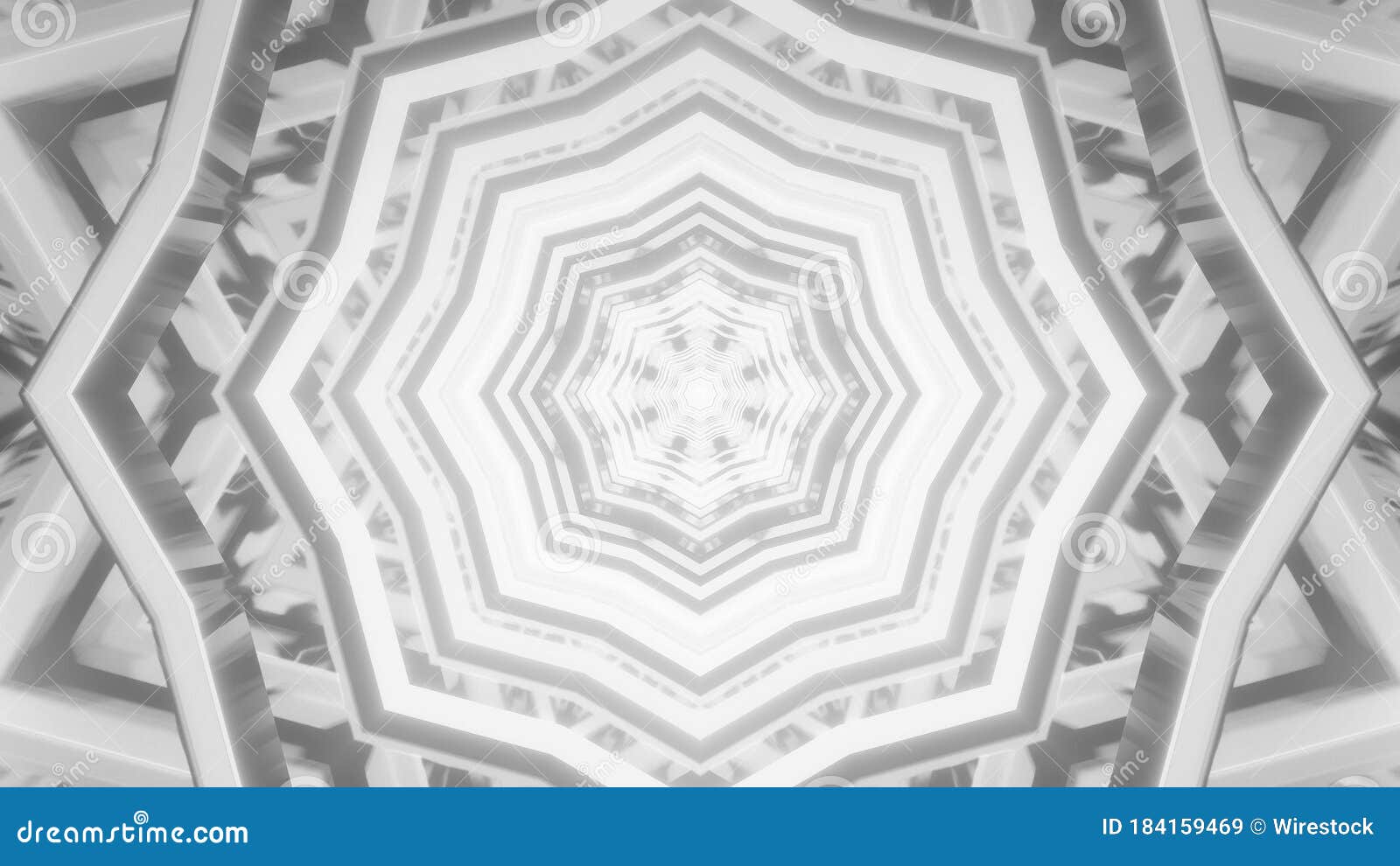 Grayscale 3D Rendering of Futuristic Background with Interesting ...