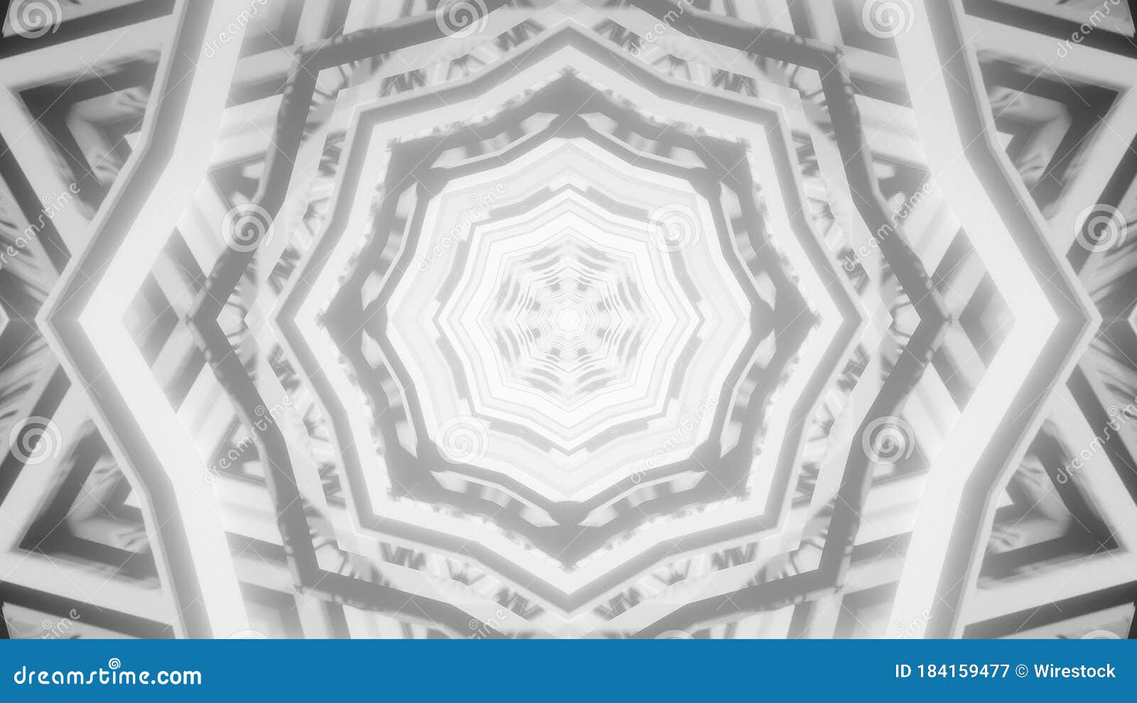 Grayscale 3D Rendering of Futuristic Background with Interesting ...