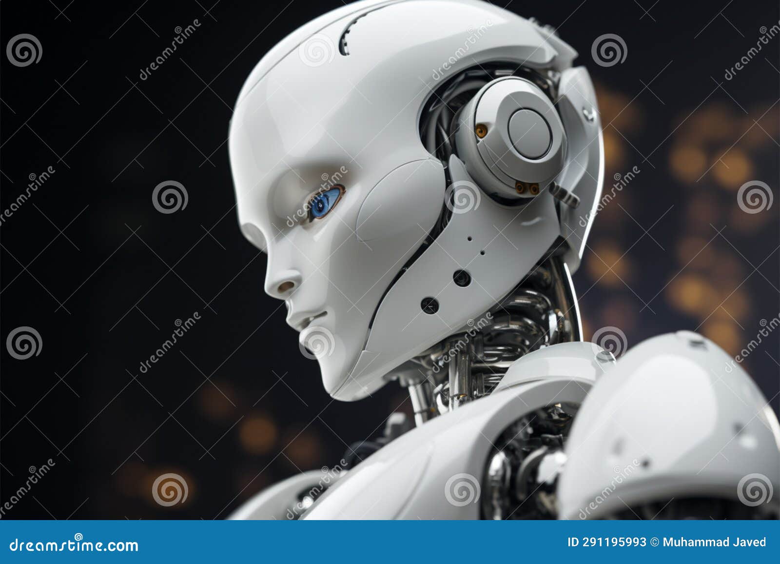 A Grayscale Depiction of an Advanced Robot, Epitomizing Future ...