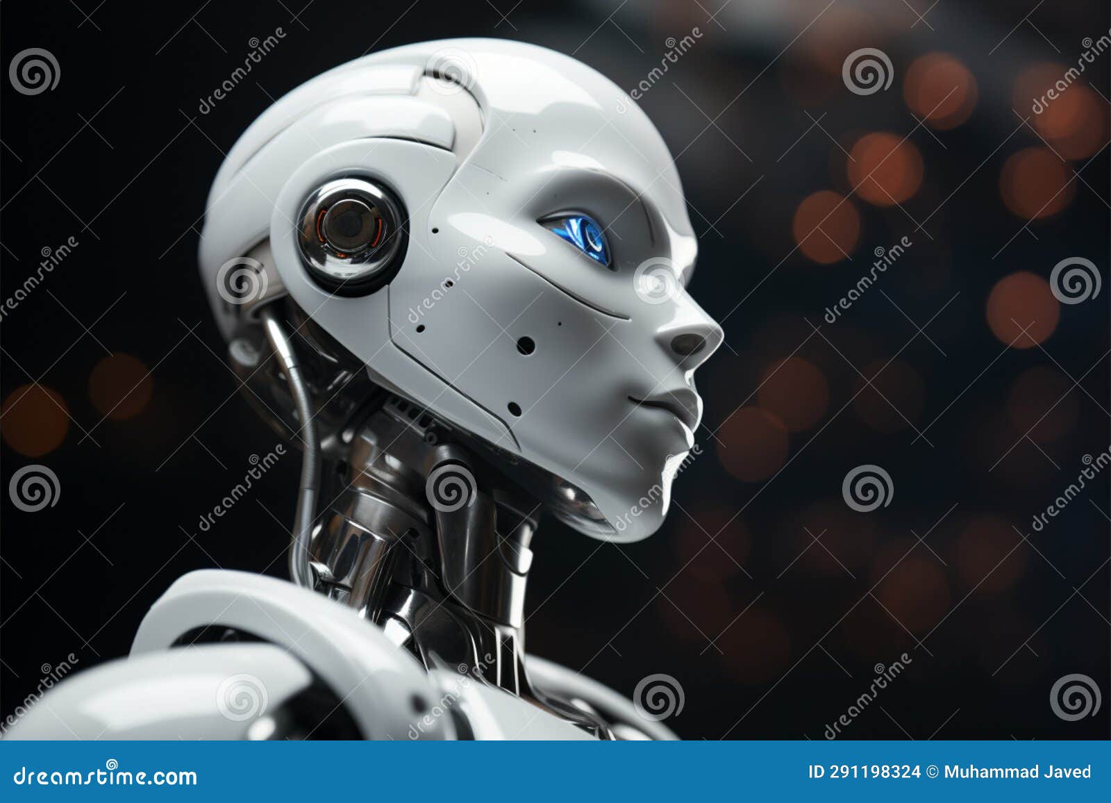 A Grayscale Depiction of an Advanced Robot, Epitomizing Future ...