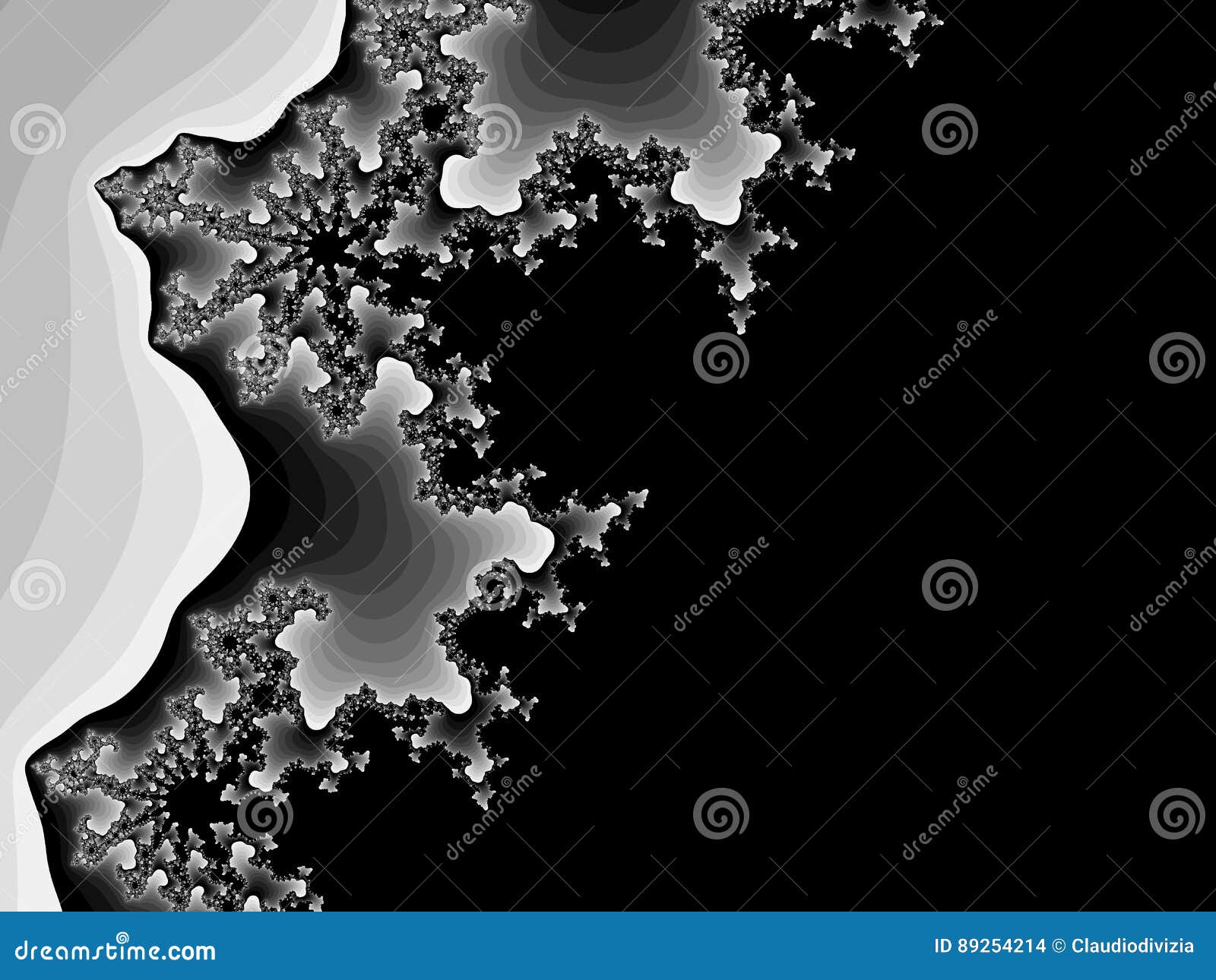Grayscale Fractal Background Stock Illustration - Illustration of ...