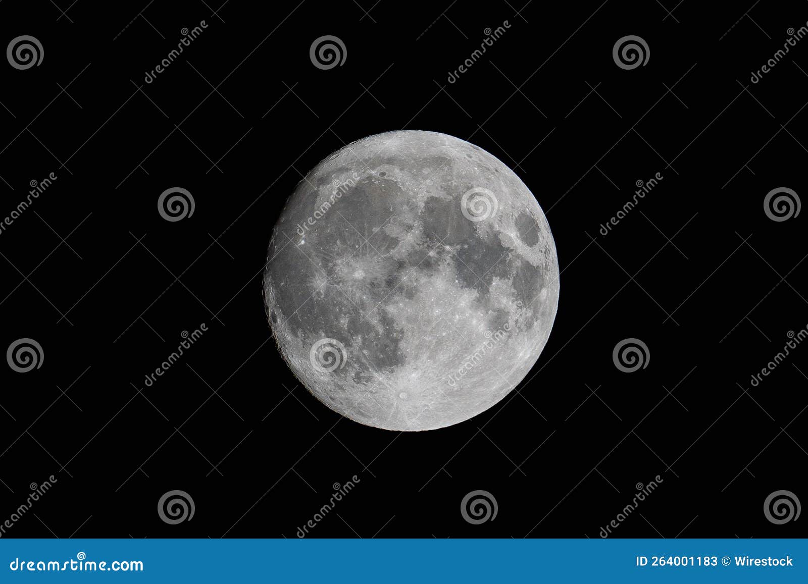 Grayscale of a Full Moon Isolated Against the Black Background Perfect ...