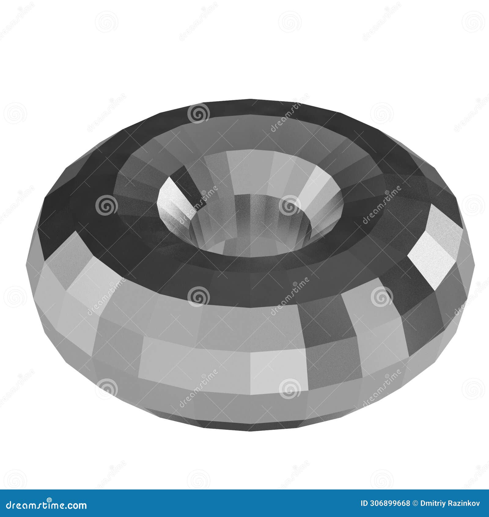 Grayscale Geometric Torus with Contemporary Design Elements. Isolated ...