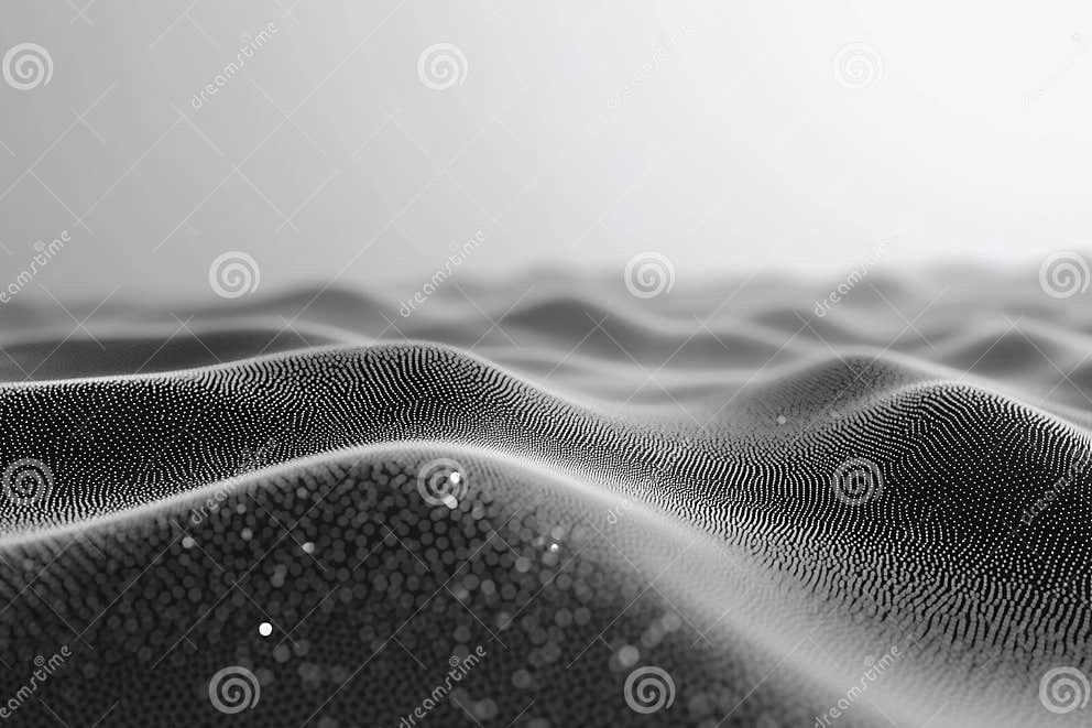 Grayscale Gray Monochromatic Connected Dots or Digital Particles Waves ...