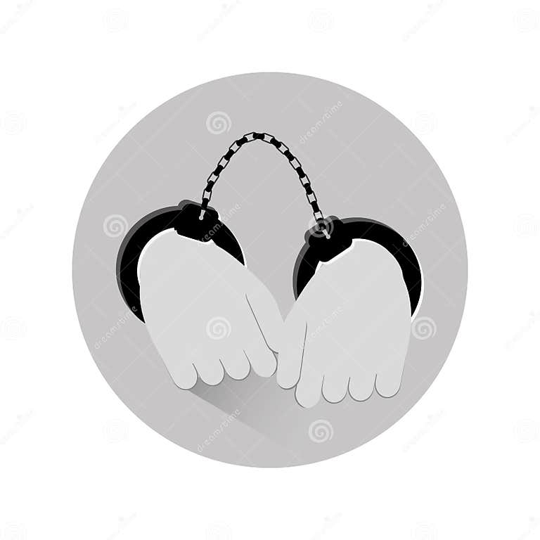 Grayscale Hand with Handcuffs Icon Image Stock Illustration ...