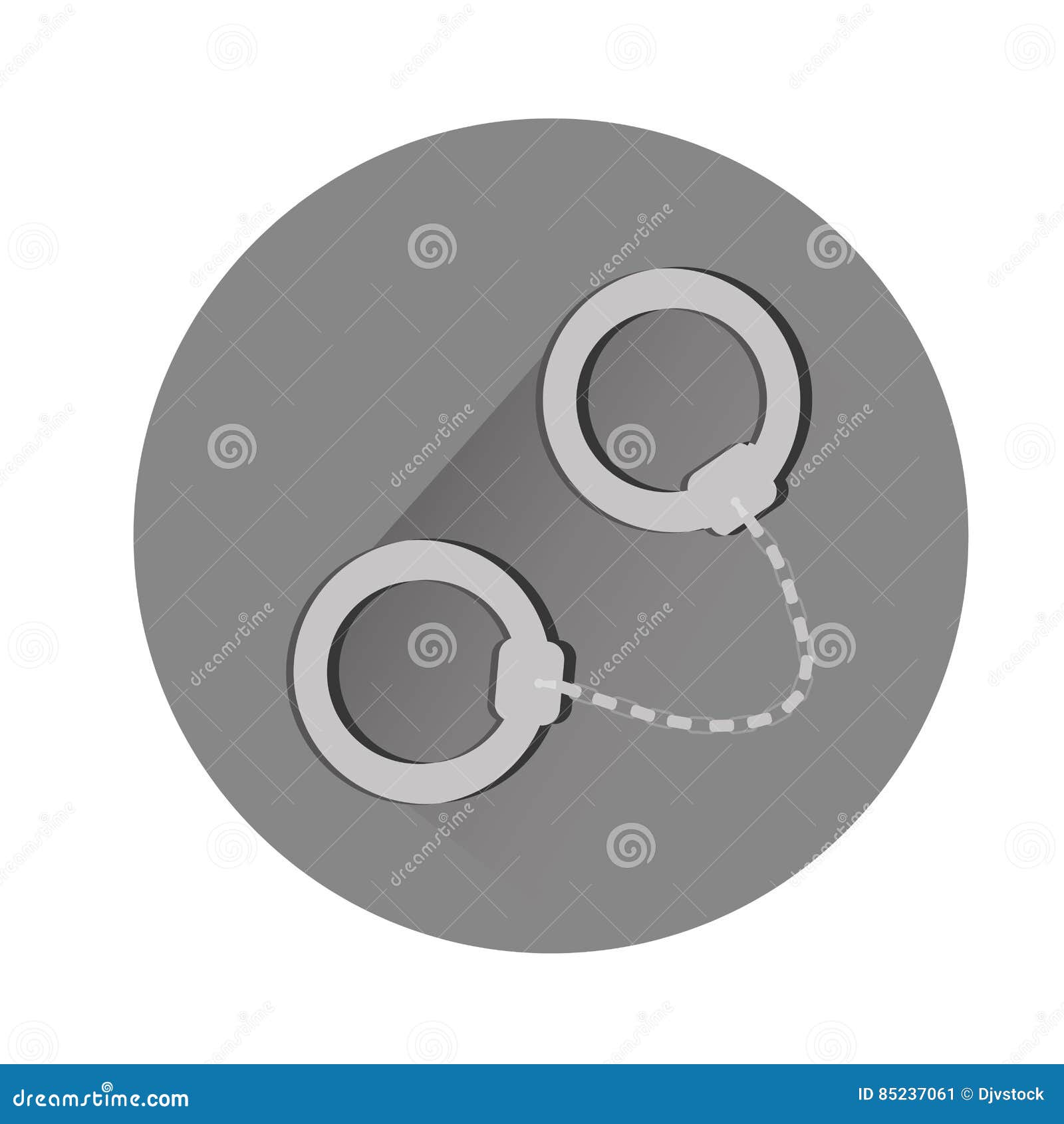 Grayscale Handcuffs Police Icon Image Stock Illustration - Illustration ...
