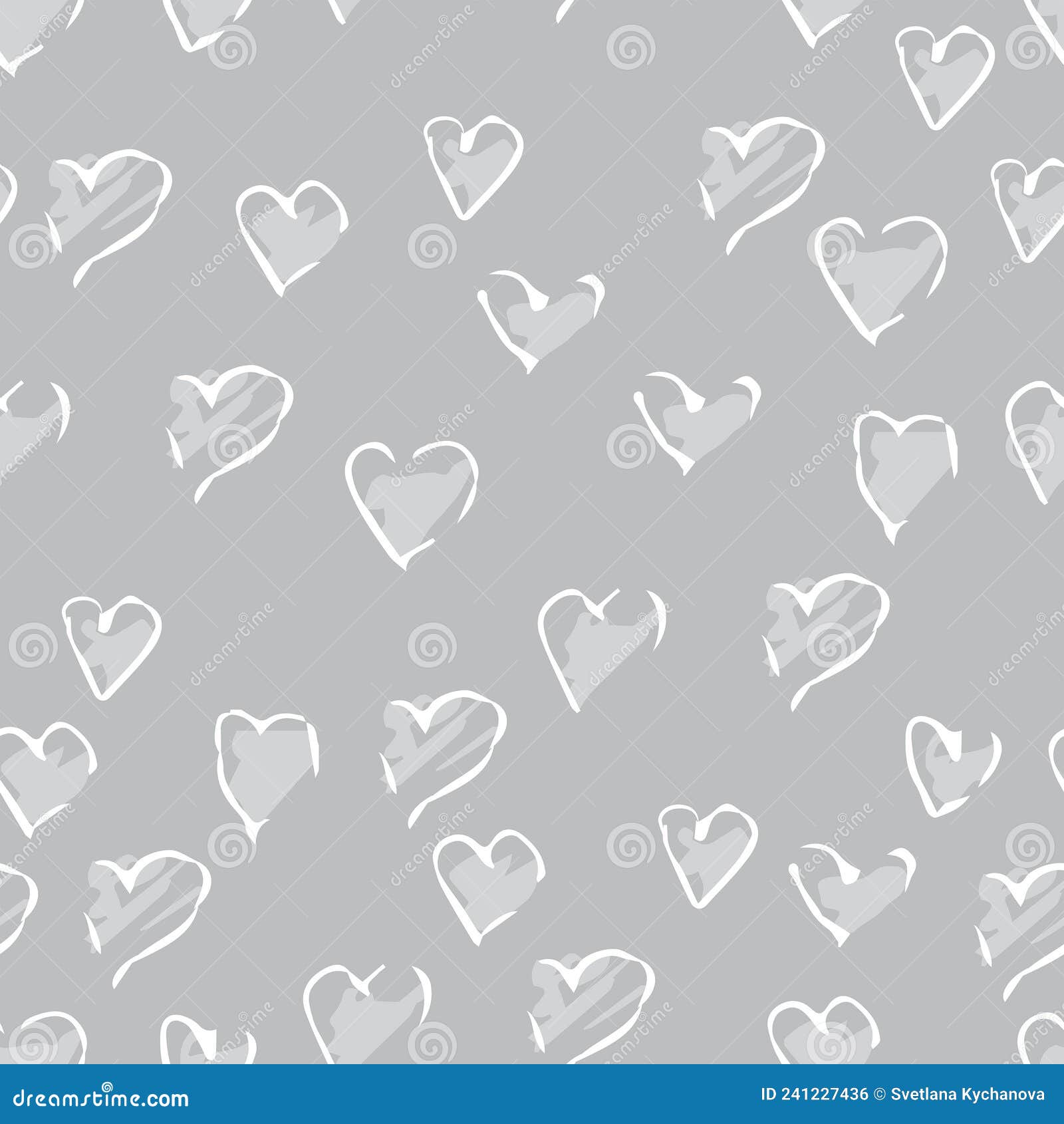 Grayscale Hearts Seamless Vector Pattern Stock Vector - Illustration of ...