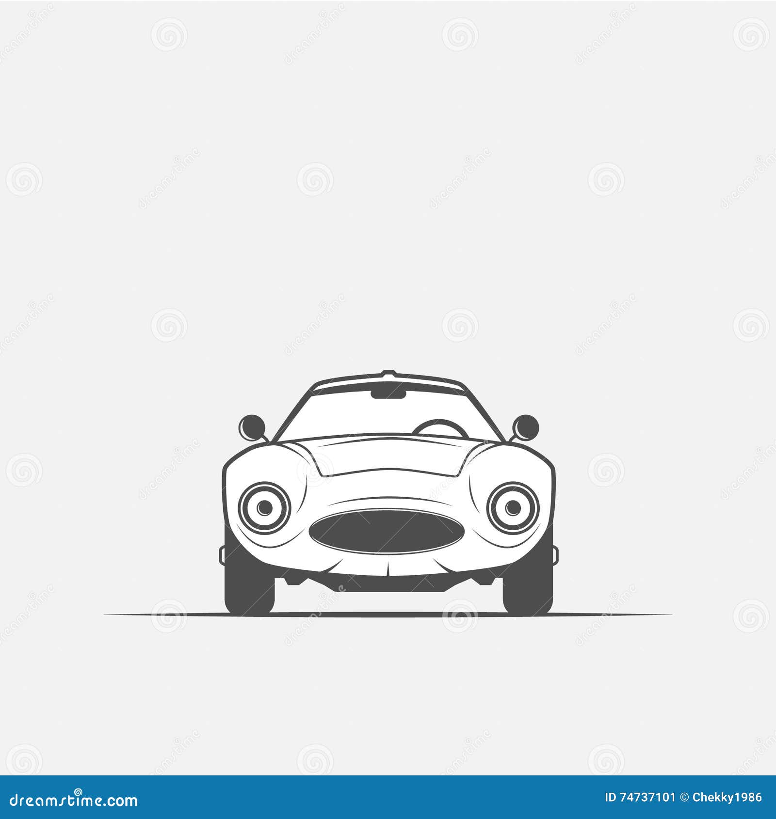 Grayscale image of the car stock vector. Illustration of model - 74737101