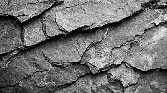 A Grayscale Image of Layered Slate Rock Texture Stock Illustration ...