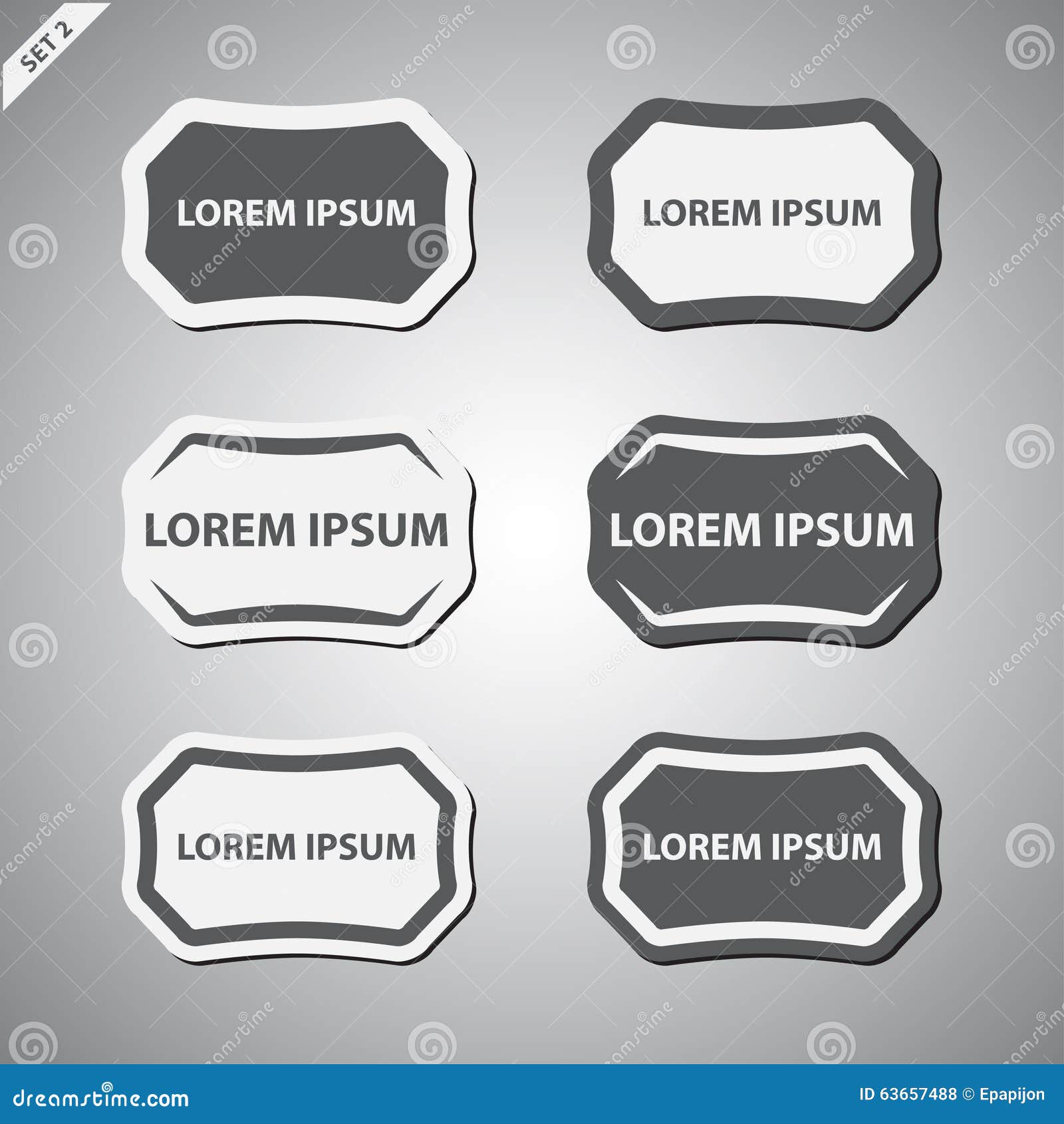Grayscale labels - set stock vector. Illustration of grey - 63657488
