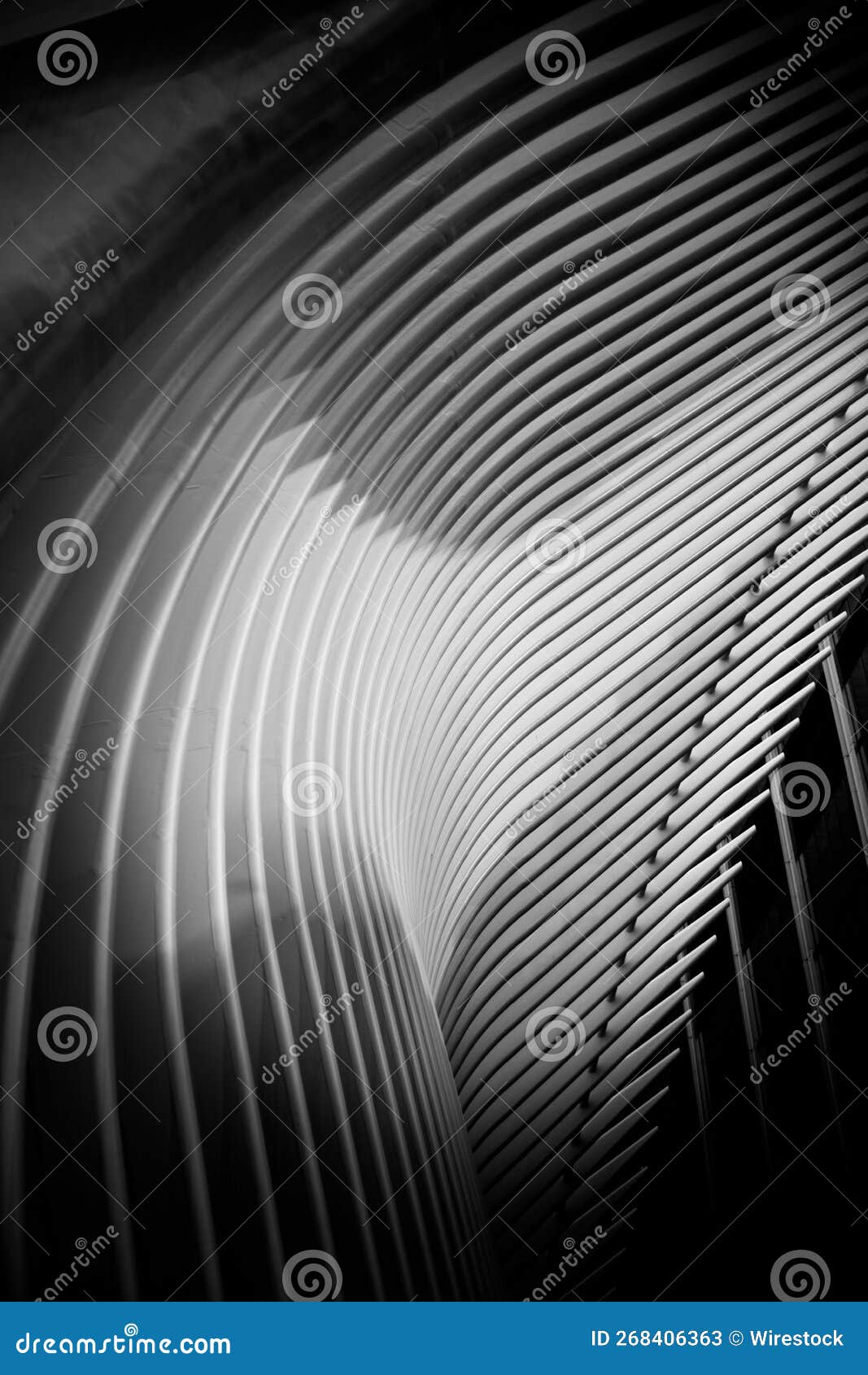Grayscale of Metal Curves on the Building Stock Image - Image of ...