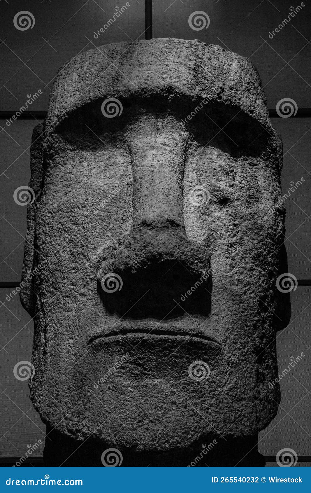 Grayscale of a Monolithic Human Figure Face Stock Photo - Image of ...