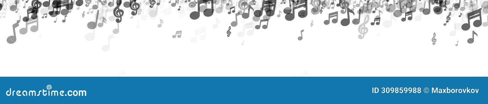 Grayscale Music Notes Fade stock vector. Illustration of music - 309859988