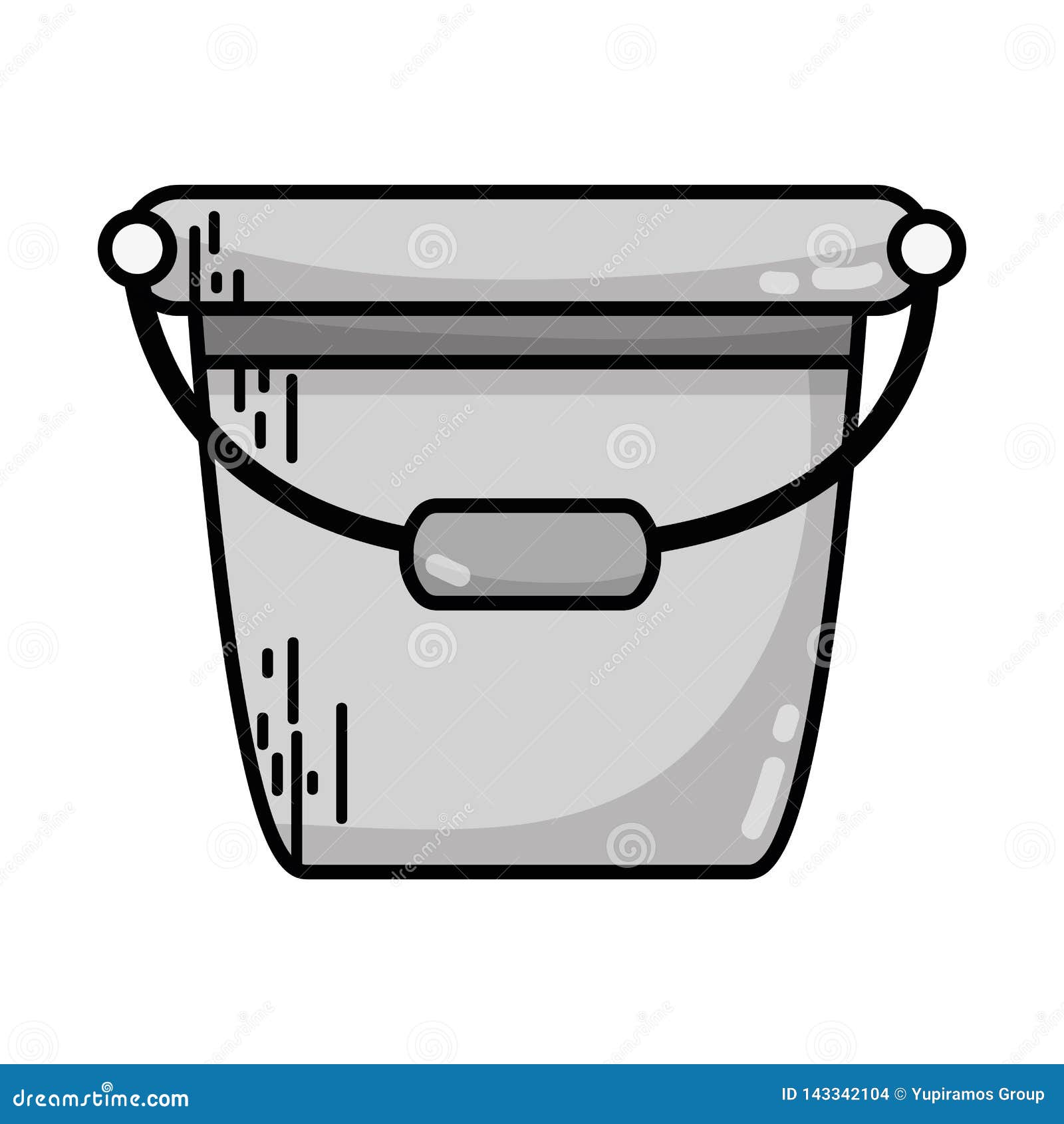 Grayscale Pail Plastic Object To Clean House Stock Vector ...