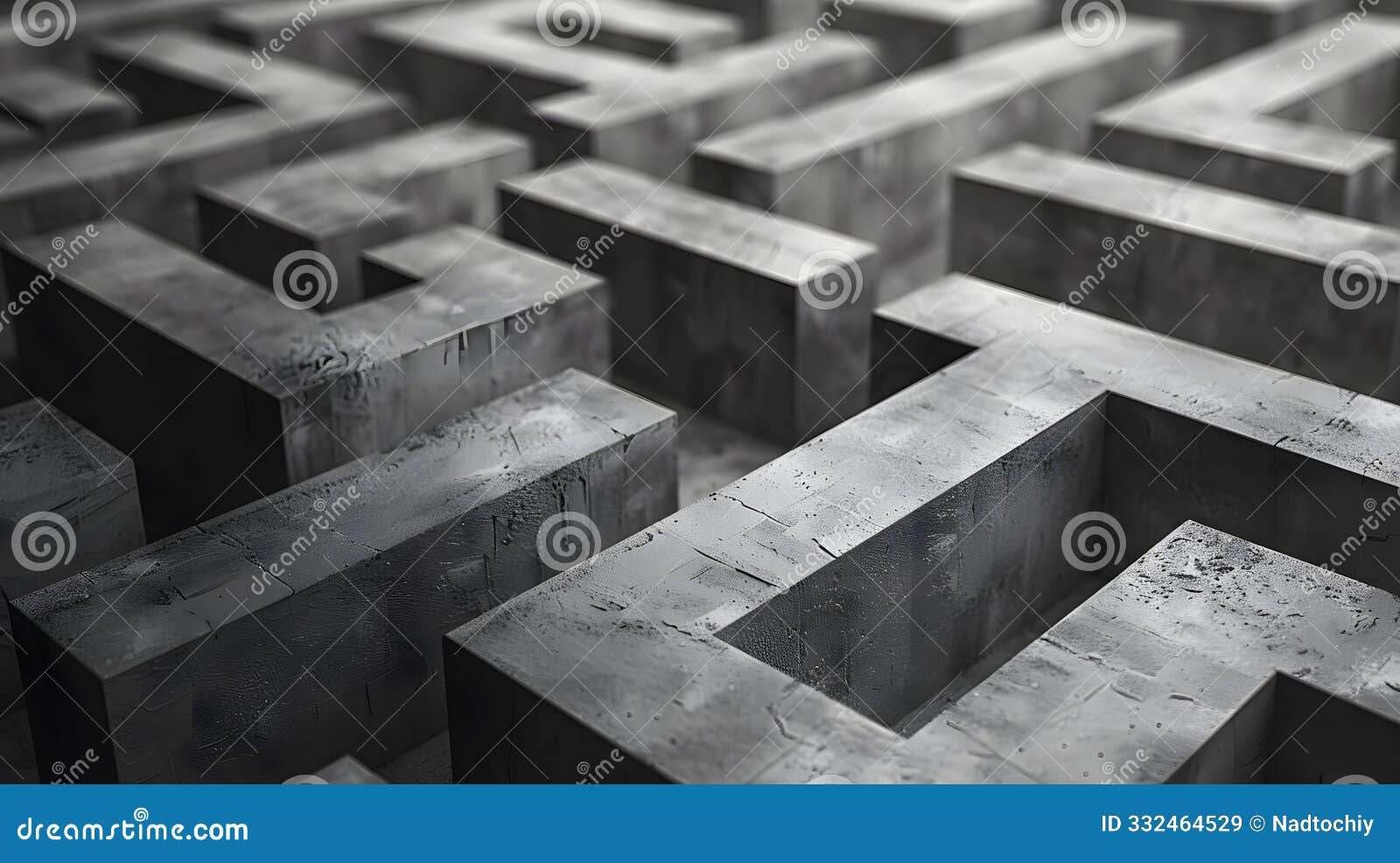 A Monochromatic Maze Constructed With Black Rectangular Concrete Blocks ...