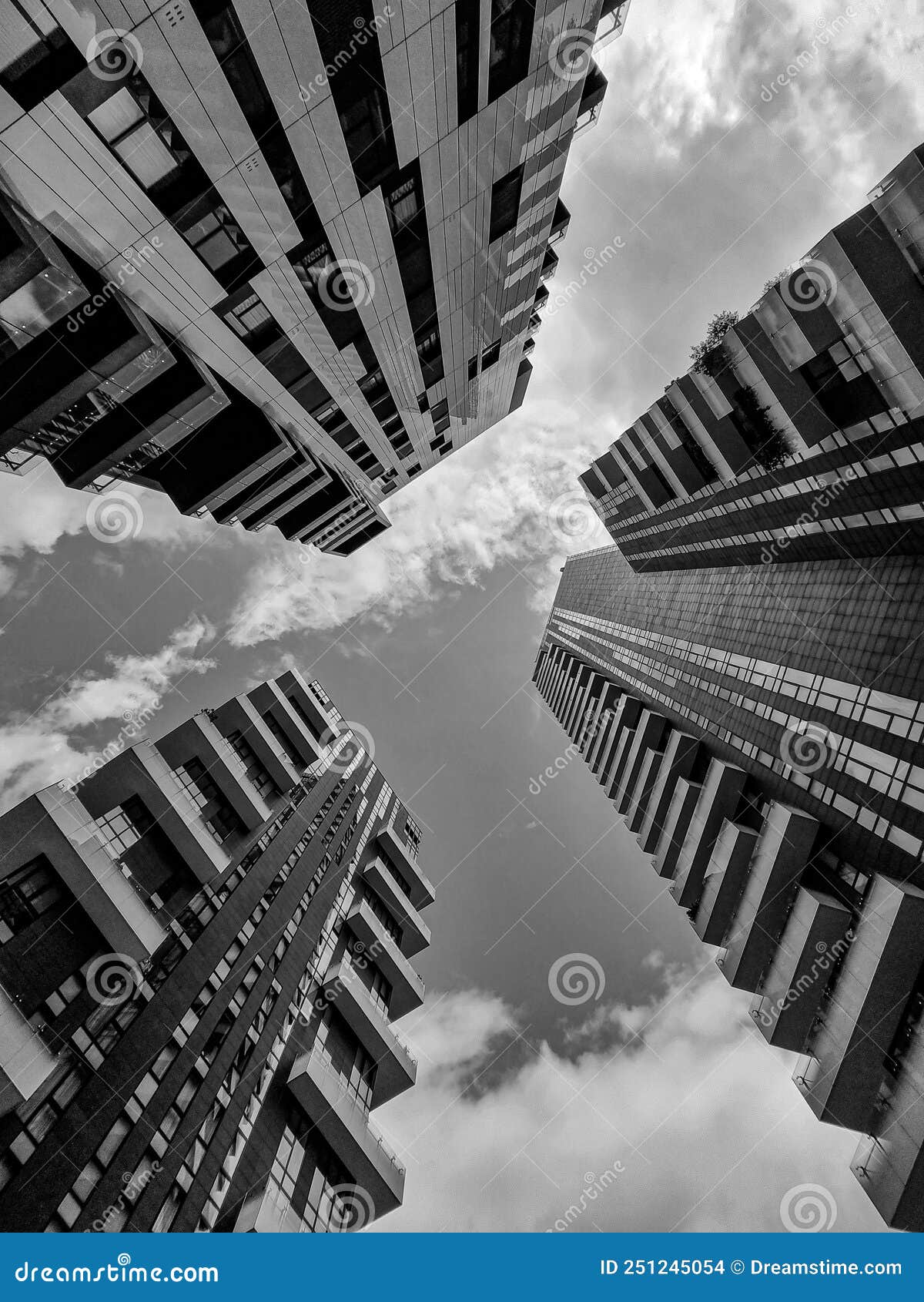 Grayscale Photo of High Rise Building Stock Photo - Image of city ...