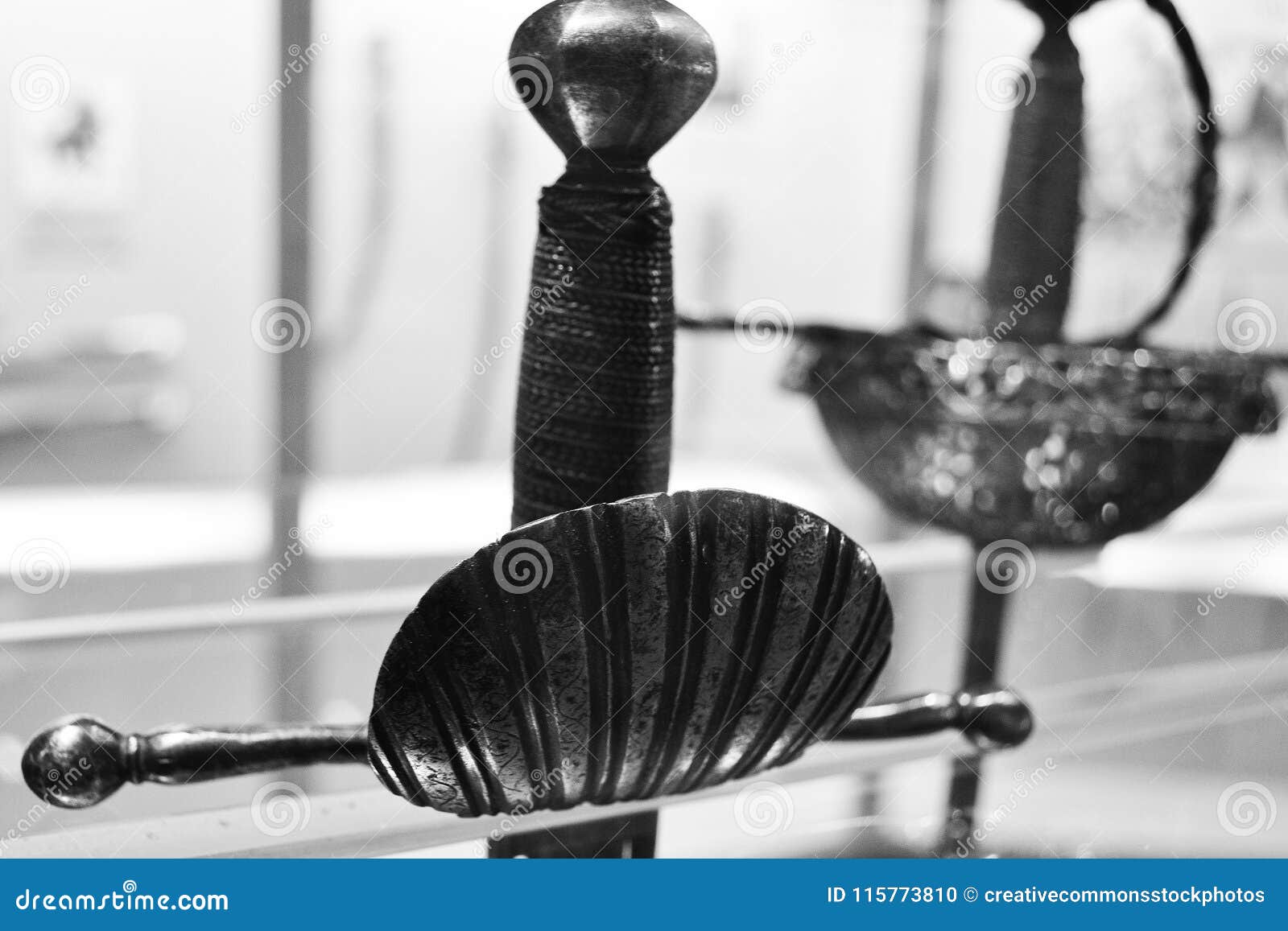 Grayscale Photo Of Metal Sword Picture. Image: 115773810