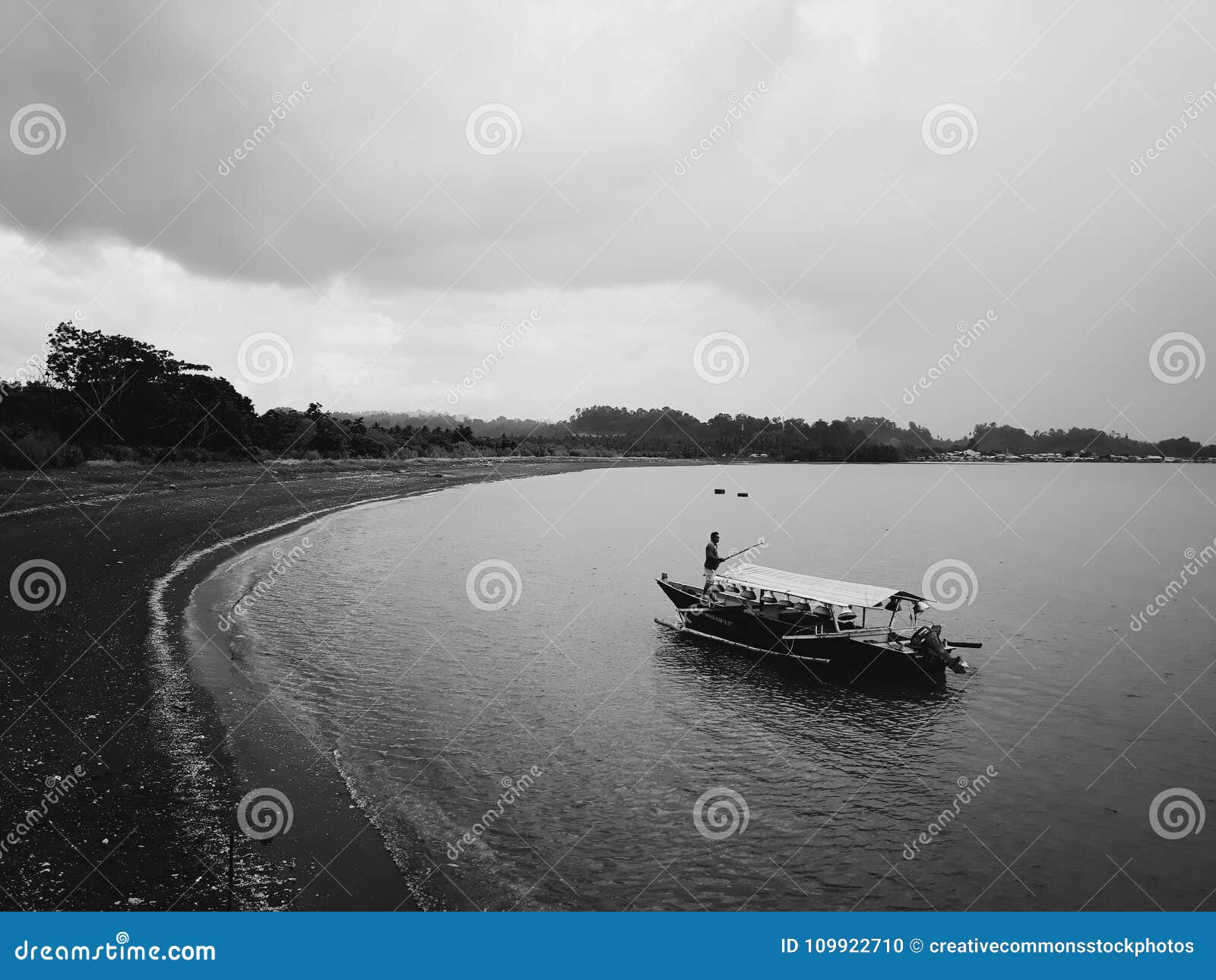 Grayscale Photo Of Row Boat Picture. Image: 109922710