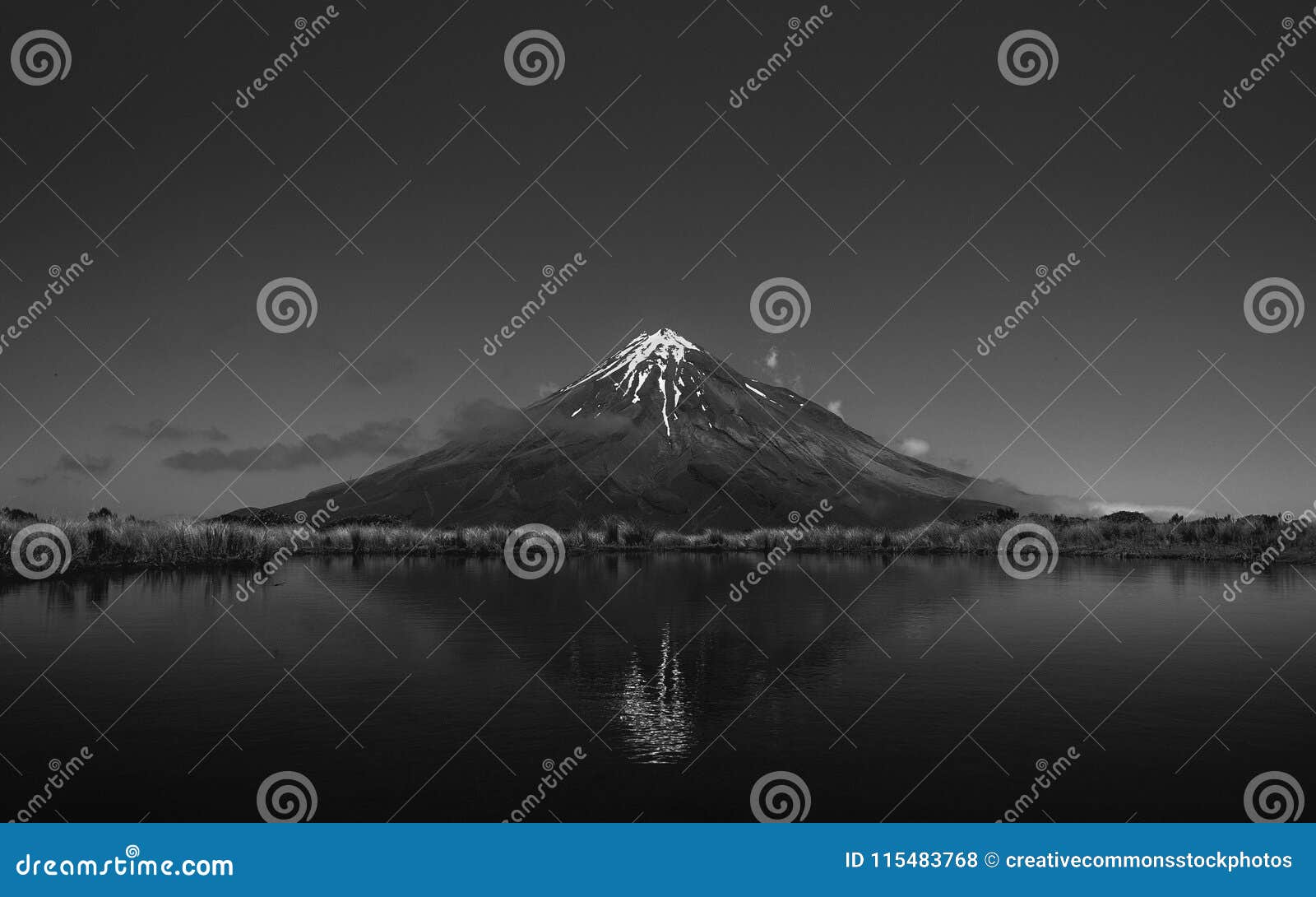Grayscale Photo Of Volcano Picture. Image: 115483768