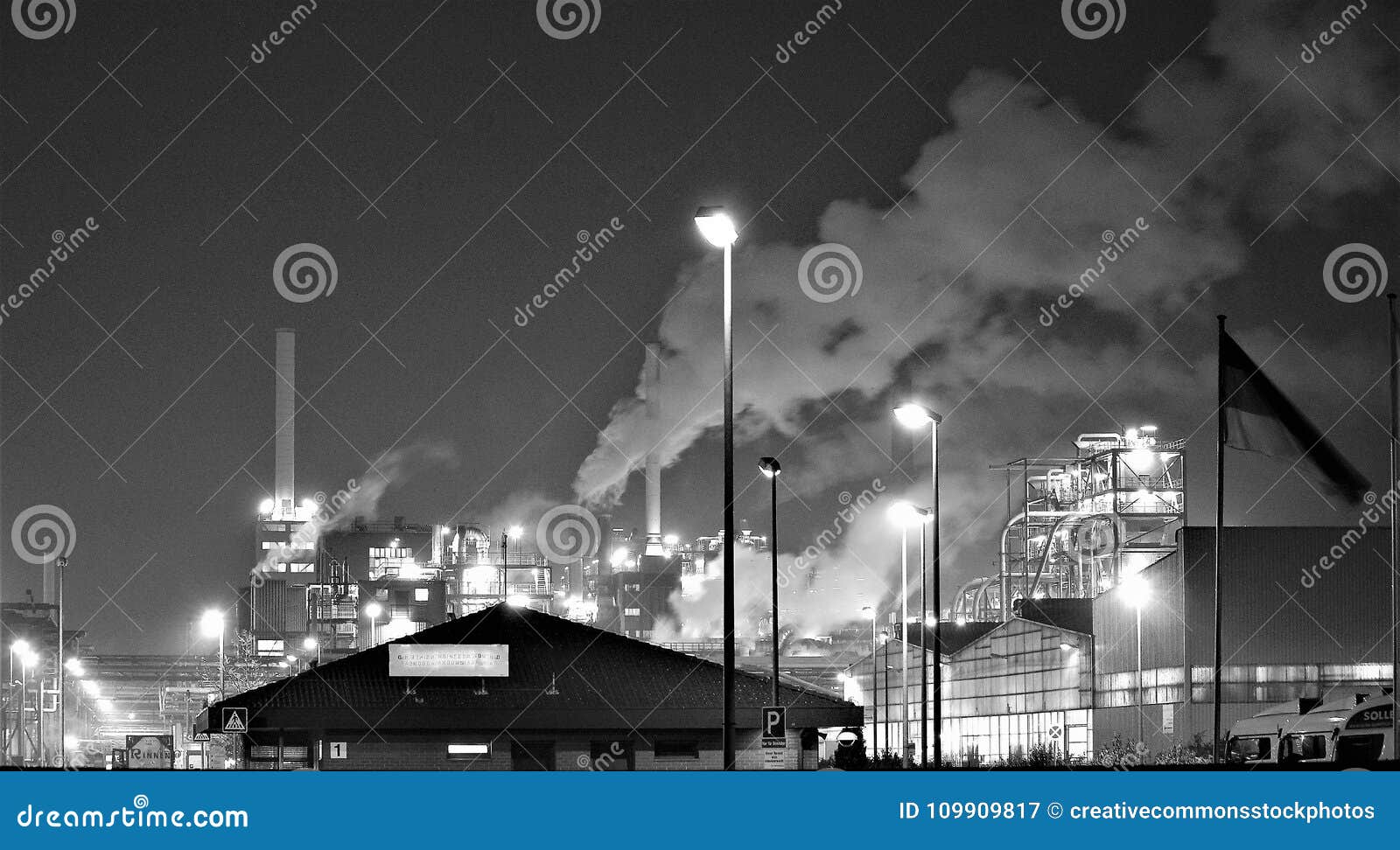 Grayscale Photography Of A Factory Picture. Image: 109909817