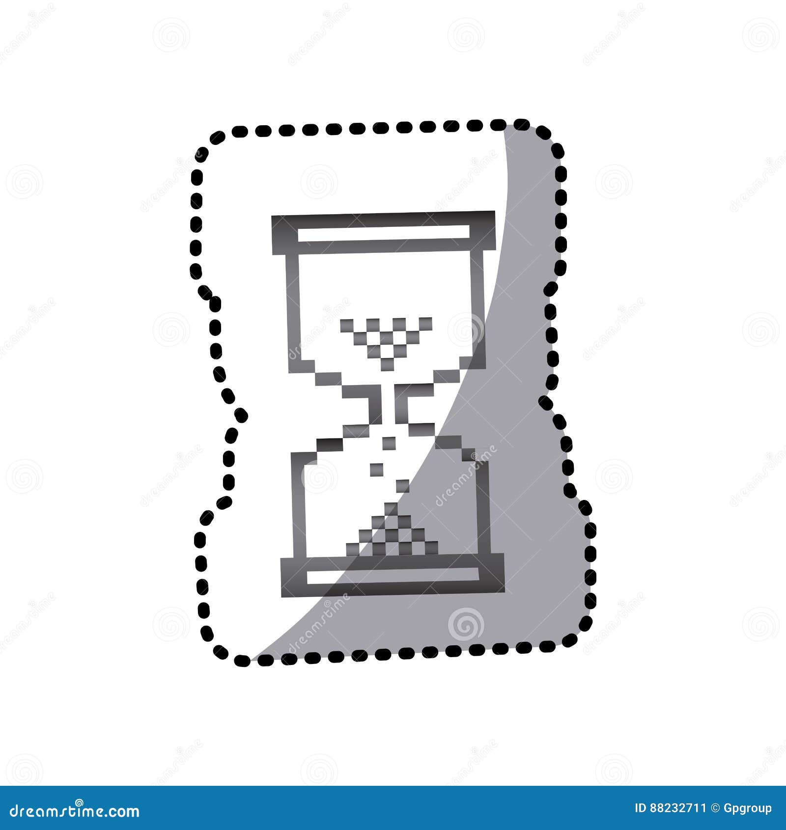 Pixel Hourglass Icon Set Isolated On White Background. 8 Bit Sandglass ...
