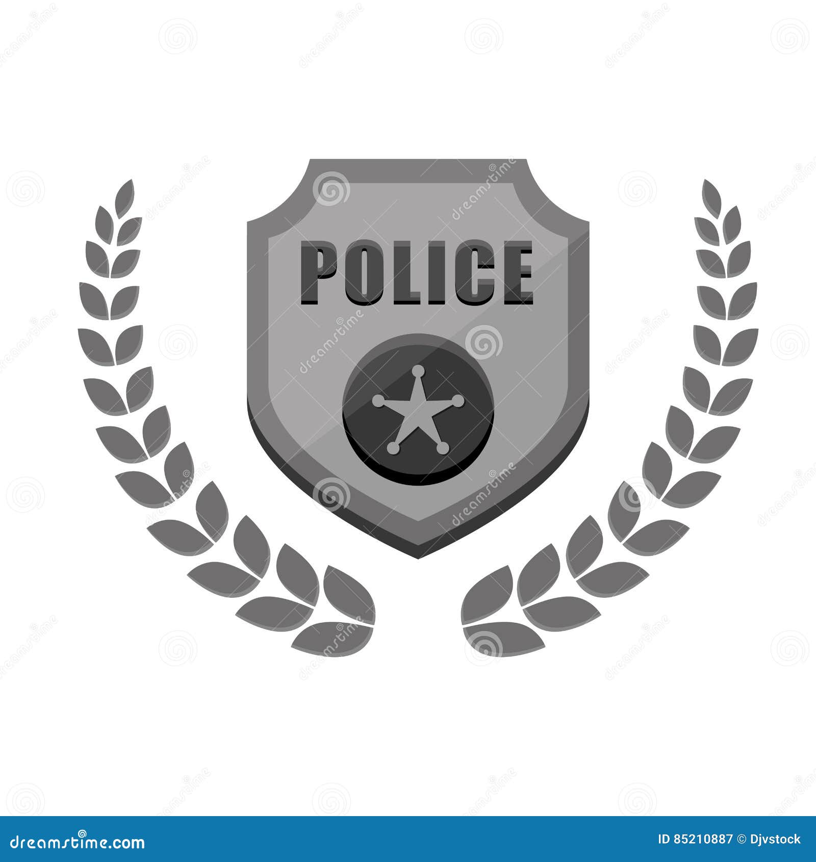 Grayscale Police Badge Icon Image Royalty-Free Illustration ...