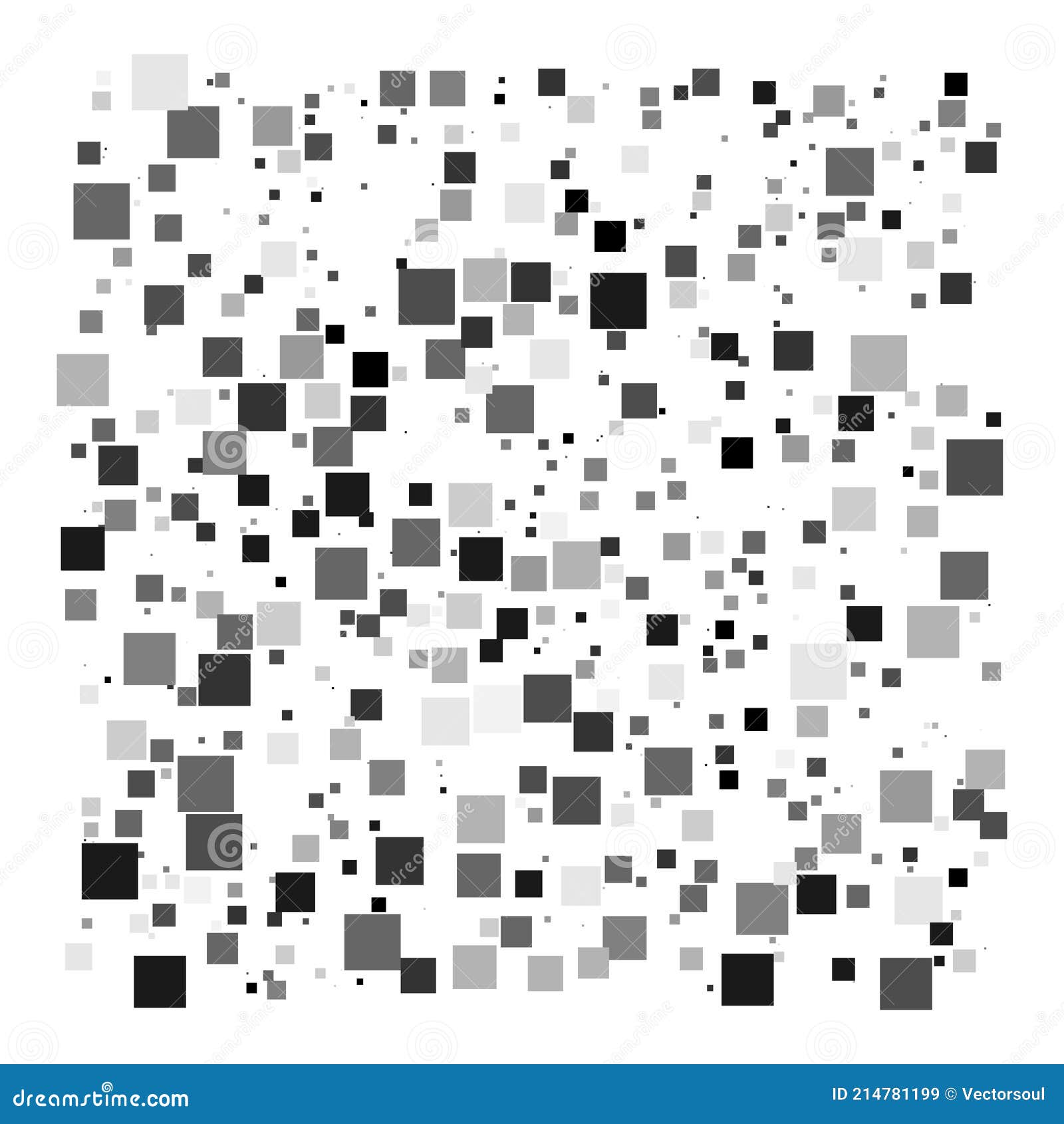 Grayscale Random Squares, Checkered Pattern Stock Vector - Illustration ...