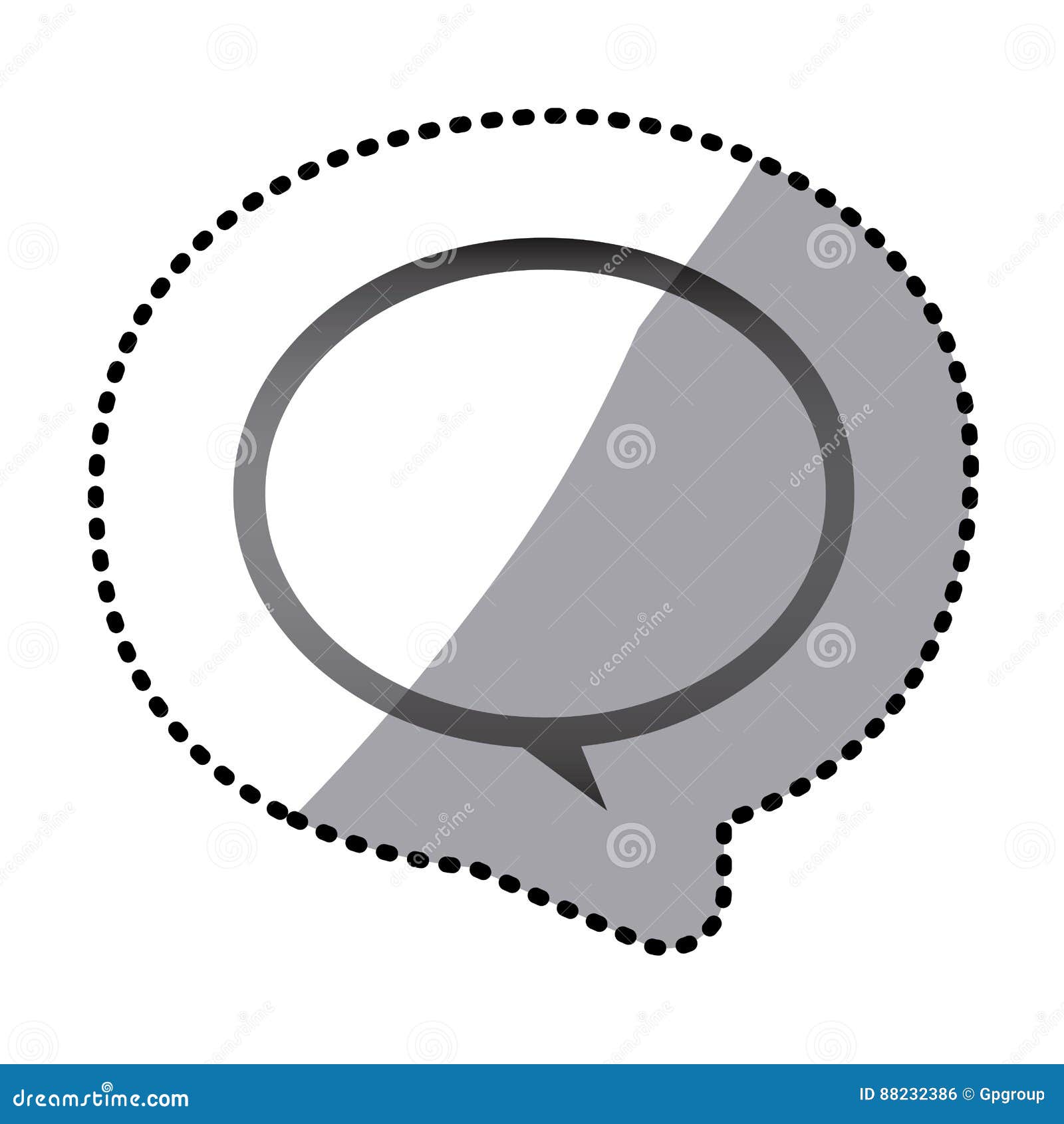 Grayscale Round Chat Bubble Icon Stock Illustration - Illustration of ...