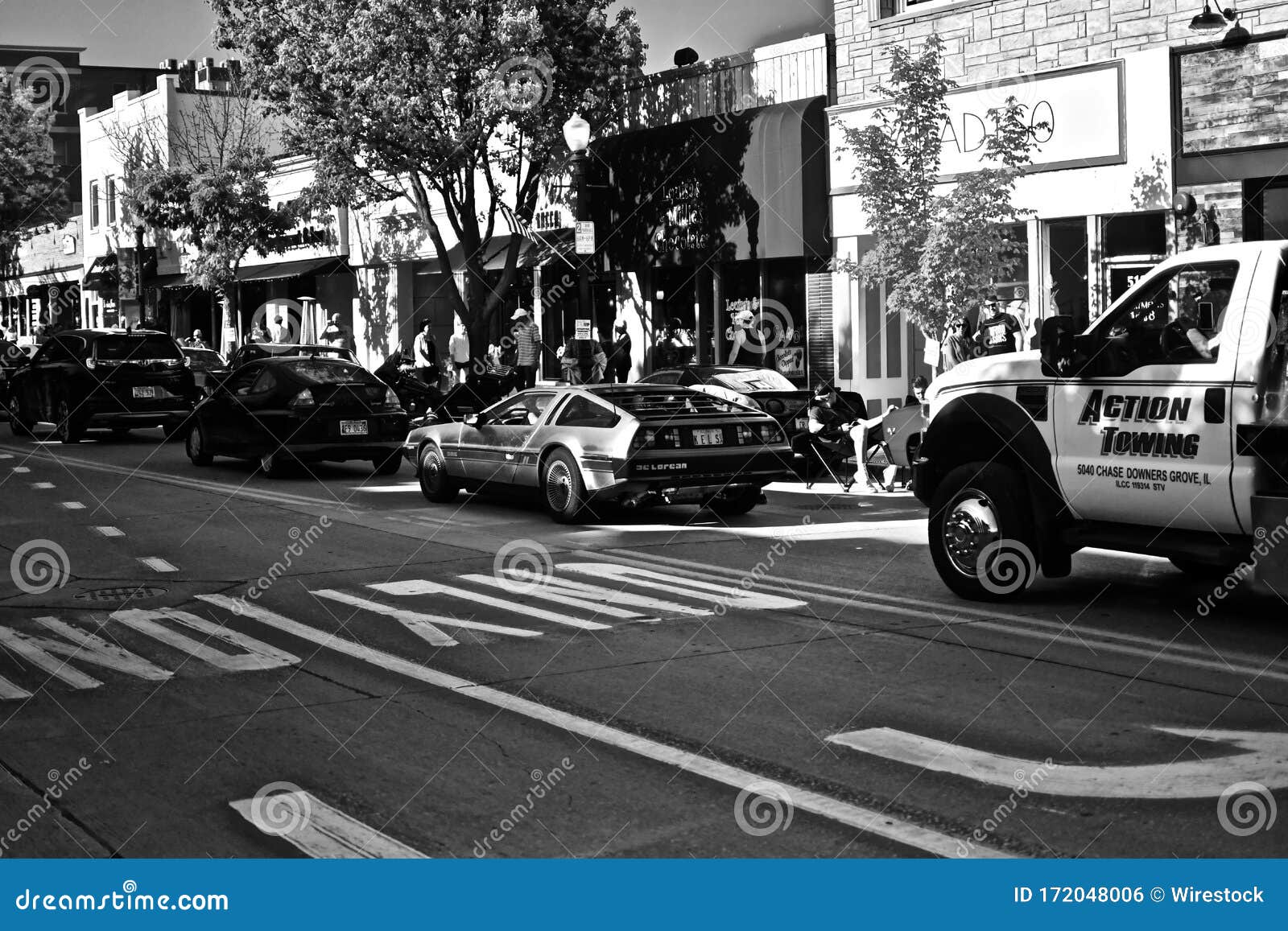 Grayscale Shot of Different Car Models in the Street Editorial Photo ...