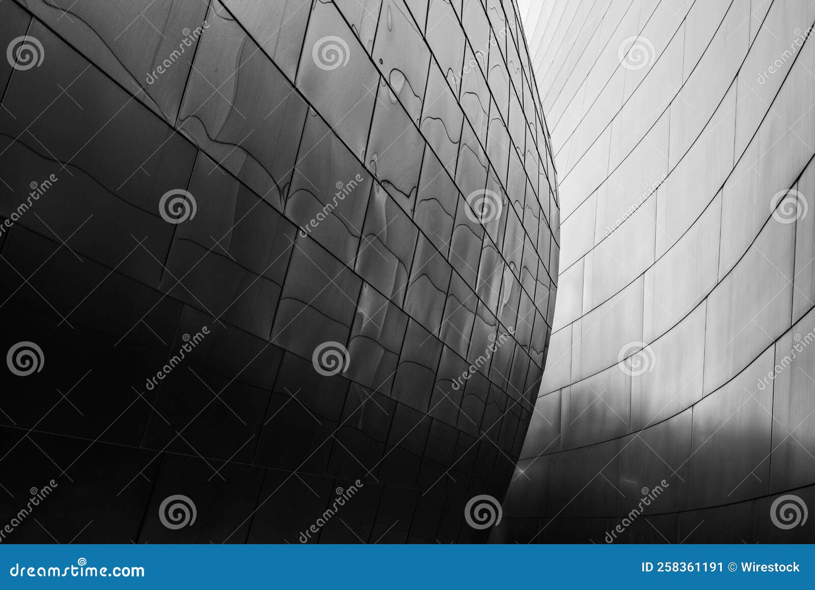 Grayscale Shot of Modern Architecture Stock Illustration - Illustration ...