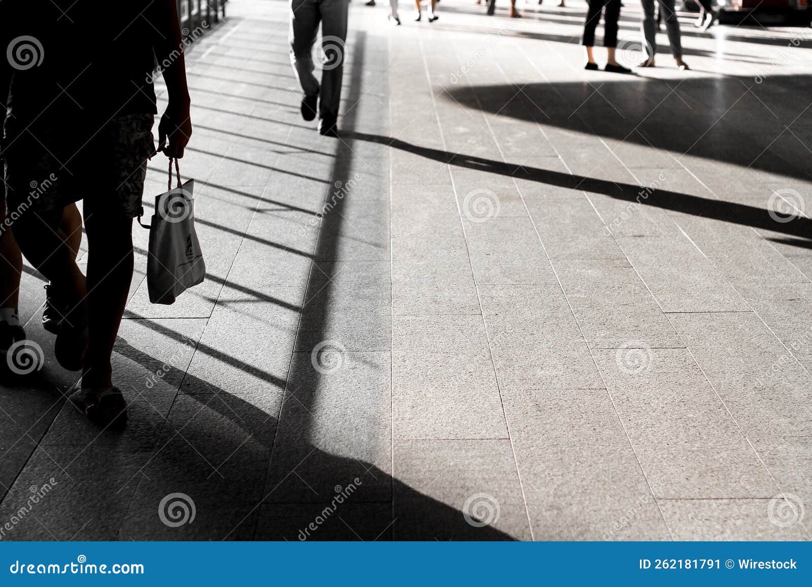 Grayscale Shot of People Walking on a Street Stock Image - Image of ...