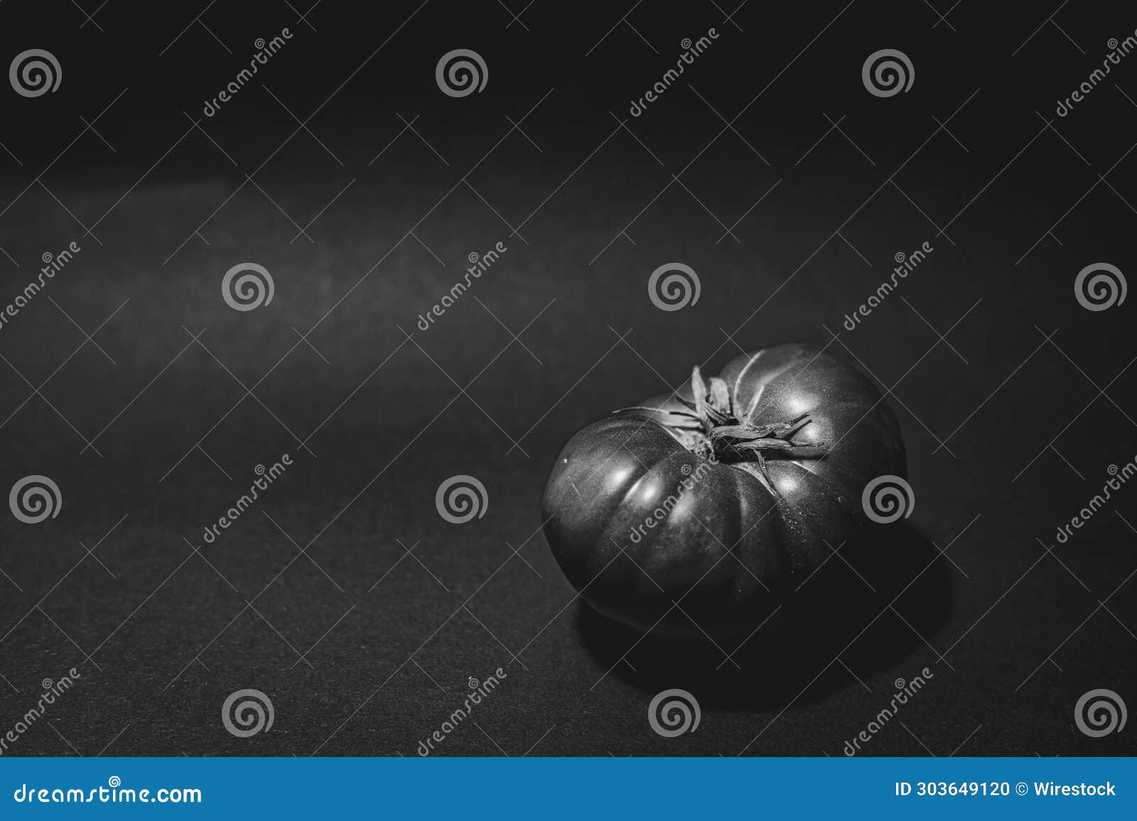 Grayscale Shot of a Ripe Spanish Tomato on a Solid Tabletop, Isolated ...