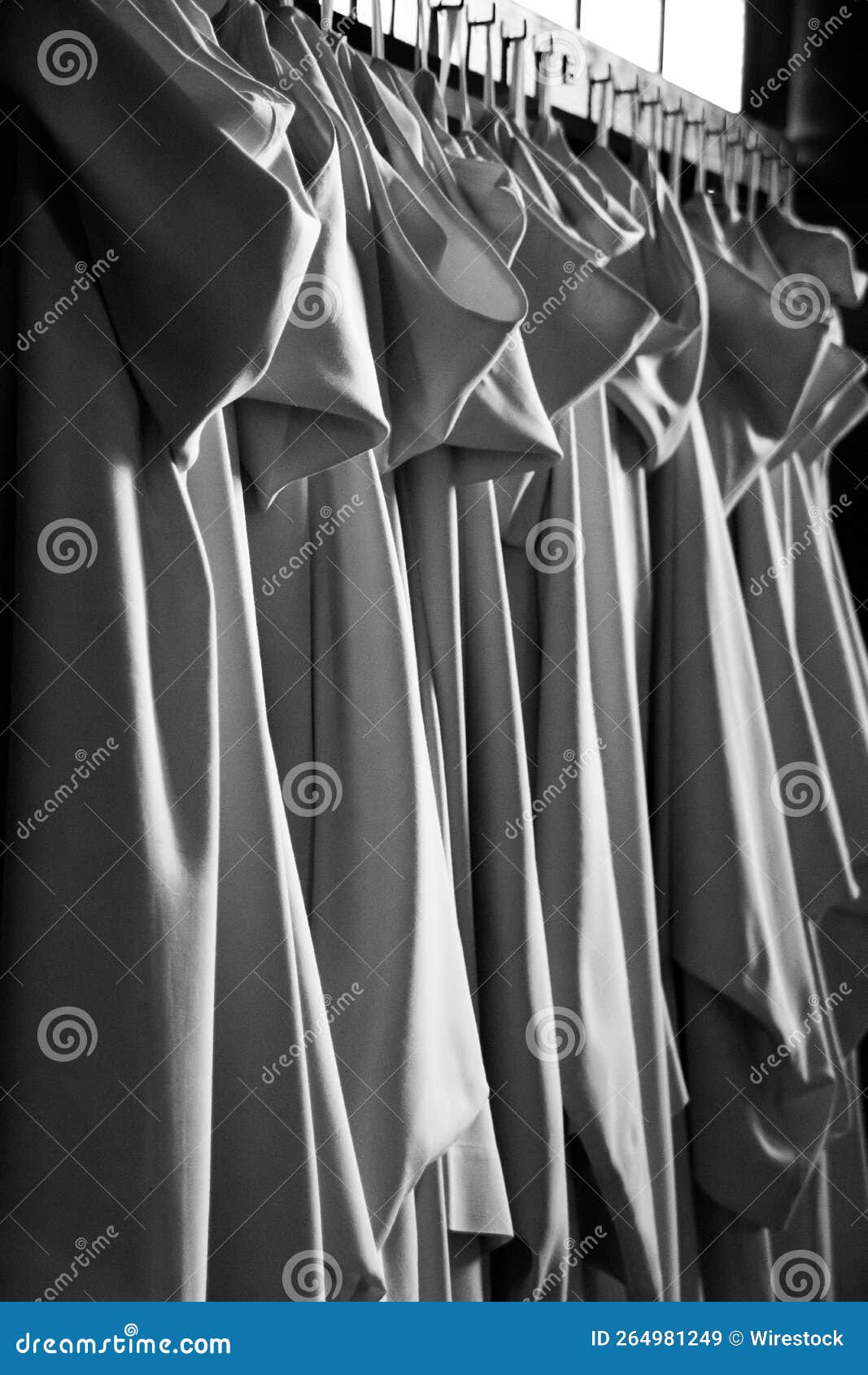 Grayscale Shot of a Set of Tunics Worn by the Monks of the Monastery of ...