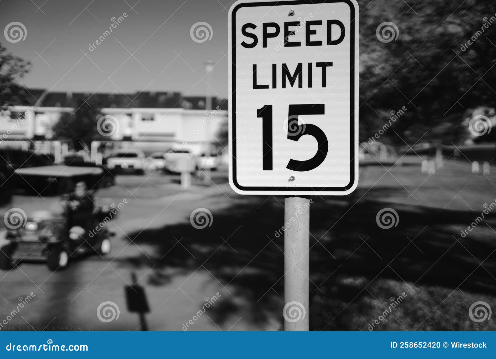 Grayscale Shot of a Speed Limit 15 Sign on a Street Stock Photo - Image ...