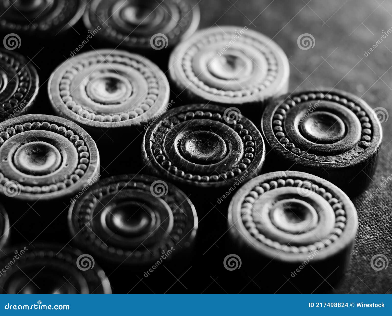 Grayscale Shot of Stacks of Checkers Pieces Stock Photo - Image of ...