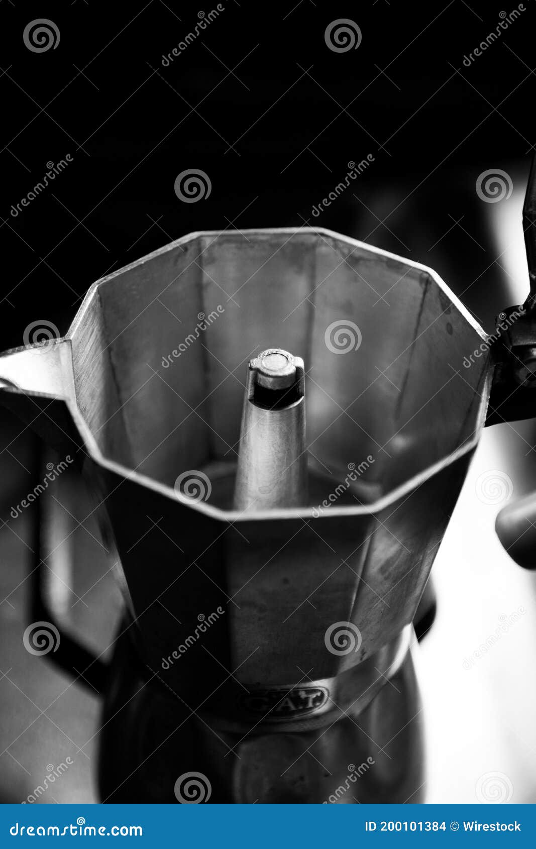 Grayscale Shot of a Traditional Coffee Maker Stock Photo - Image of ...