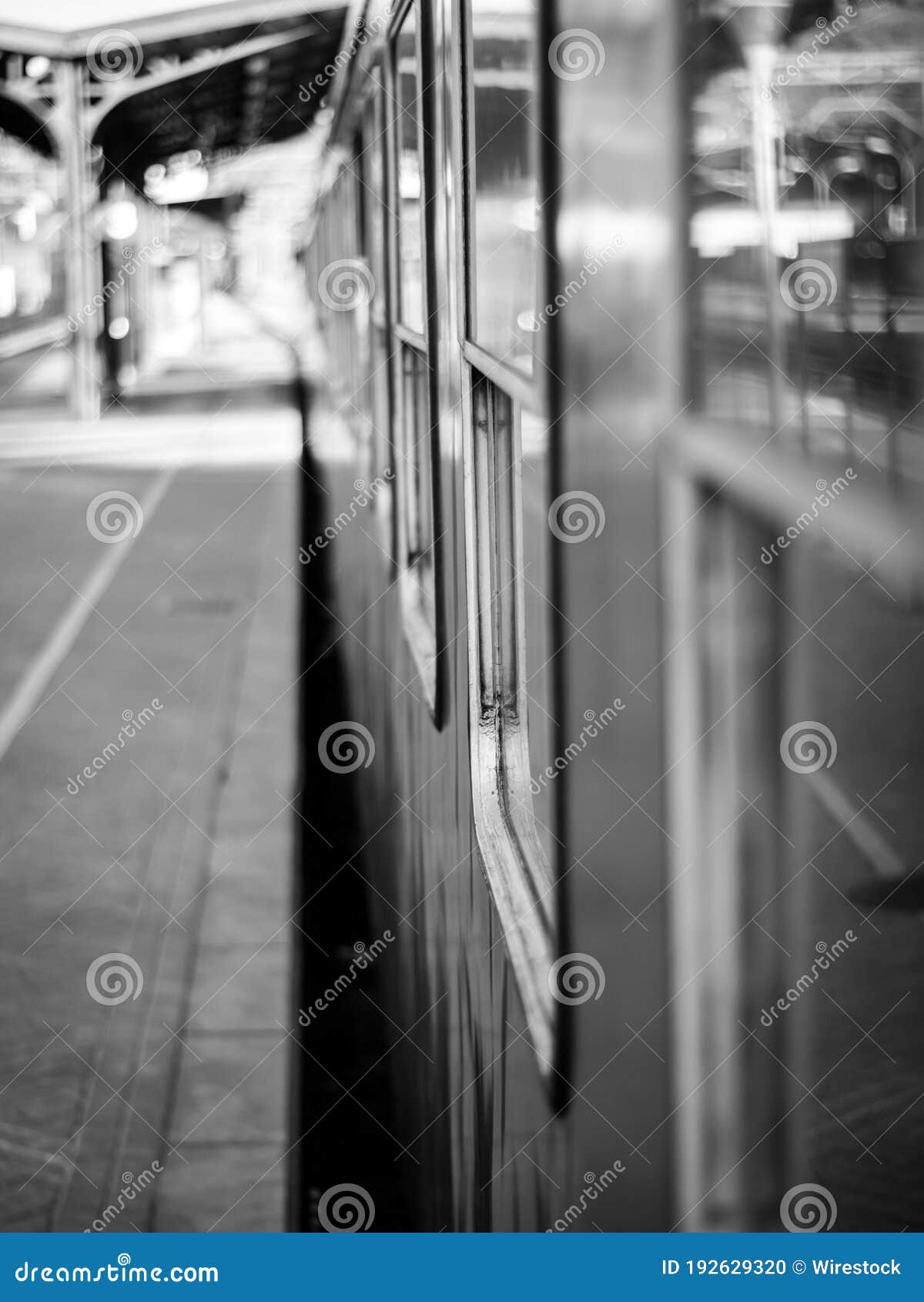 Grayscale Shot of the Train the Railway Station Stock Photo - Image of ...