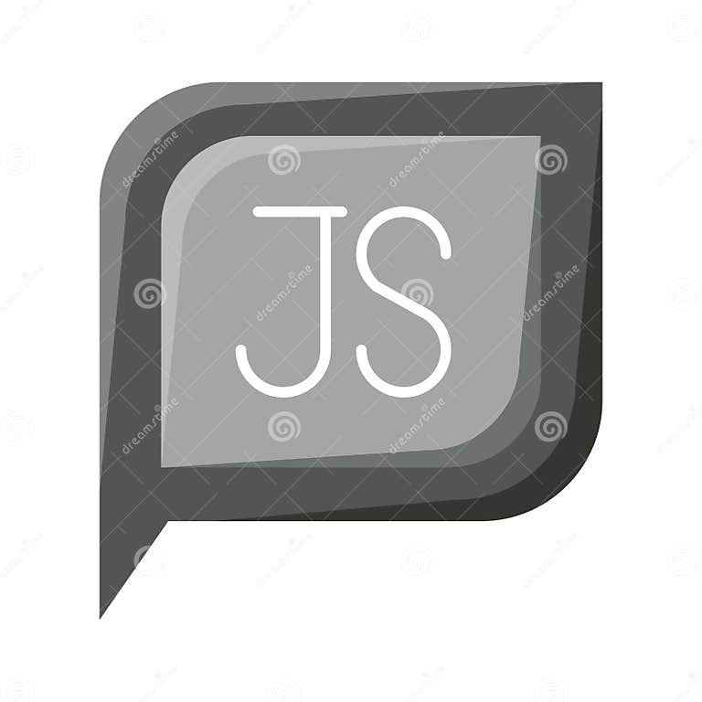 Grayscale Silhouette Dialogue Square with Tail with Js Symbol Stock ...