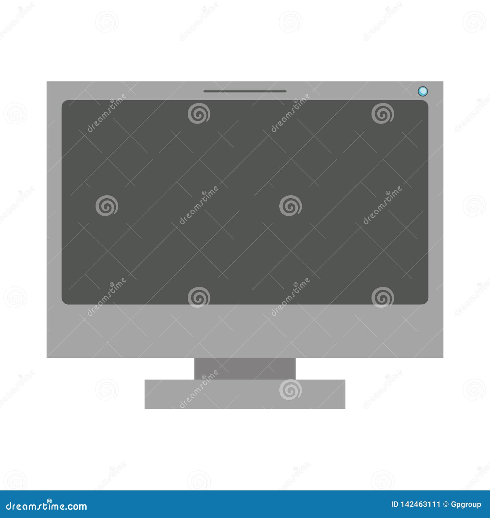 Grayscale Silhouette of Lcd Monitor Stock Vector - Illustration of ...