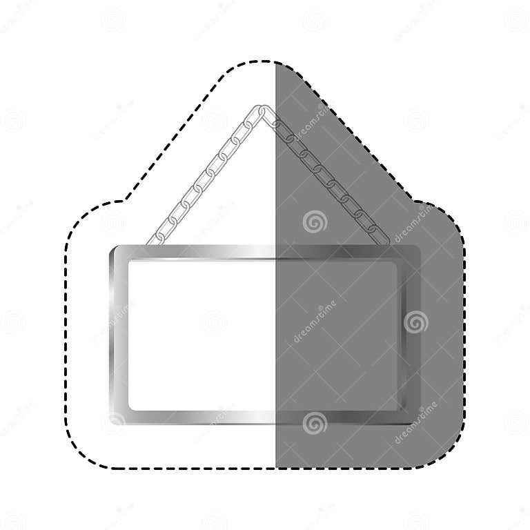 Grayscale Silhouette Sticker with Rectangular Frame Mirror with Chain ...