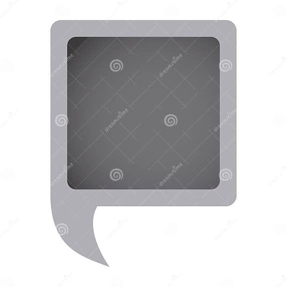 Grayscale Square Chat Bubble Stock Illustration - Illustration of icons ...