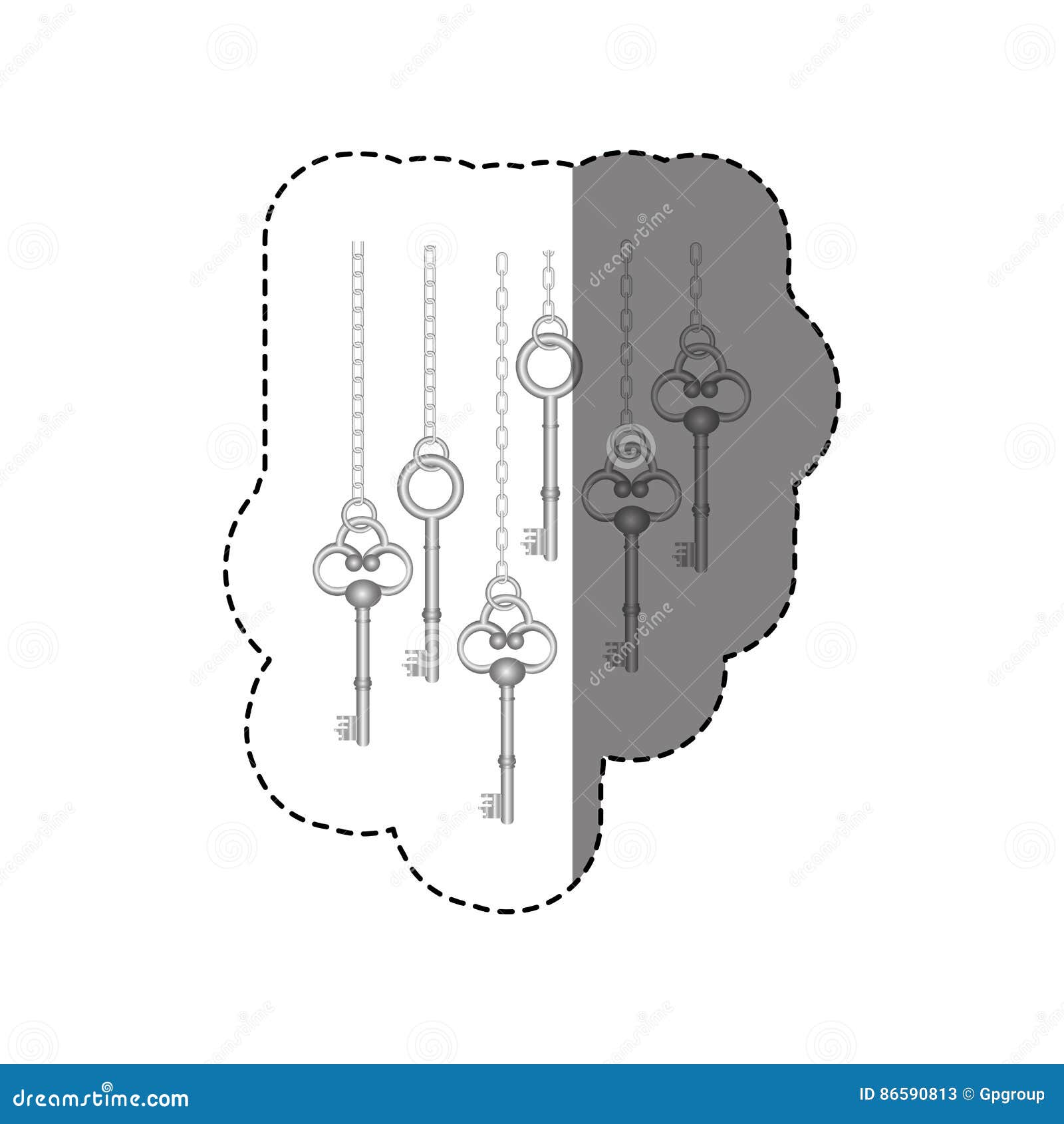 Keys Hanging On The Door Cartoon Vector | CartoonDealer.com #68511419